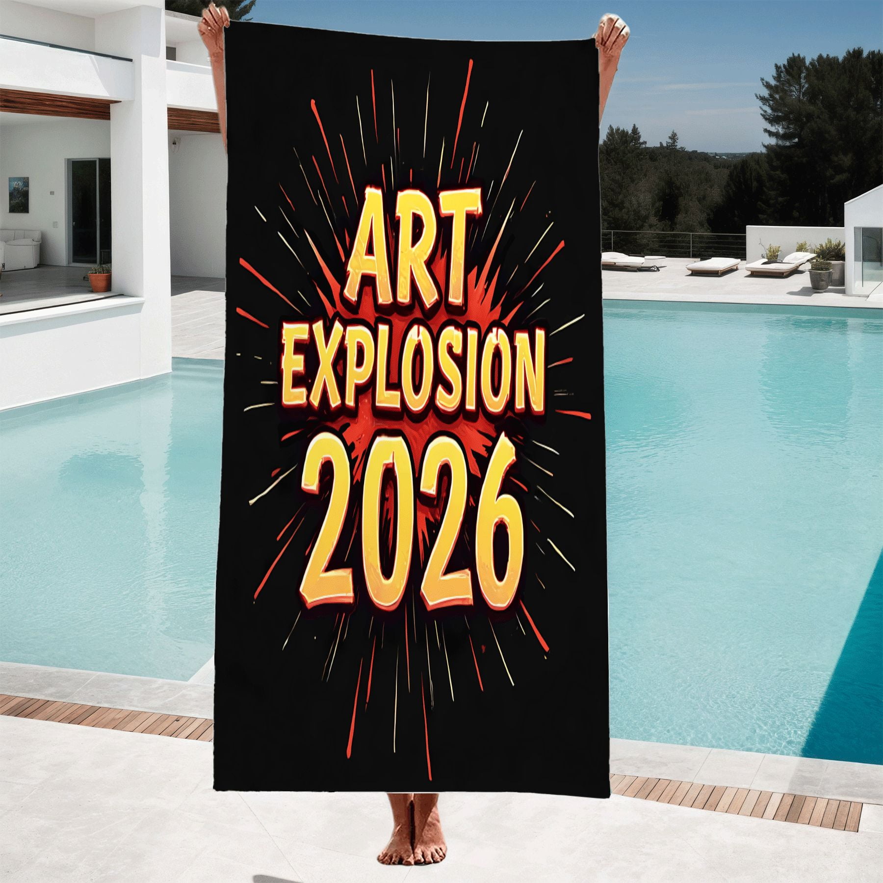 Vibrant Comic - Book Style Beach Towel - Bold ' ART EXPLOSION 2026 ...