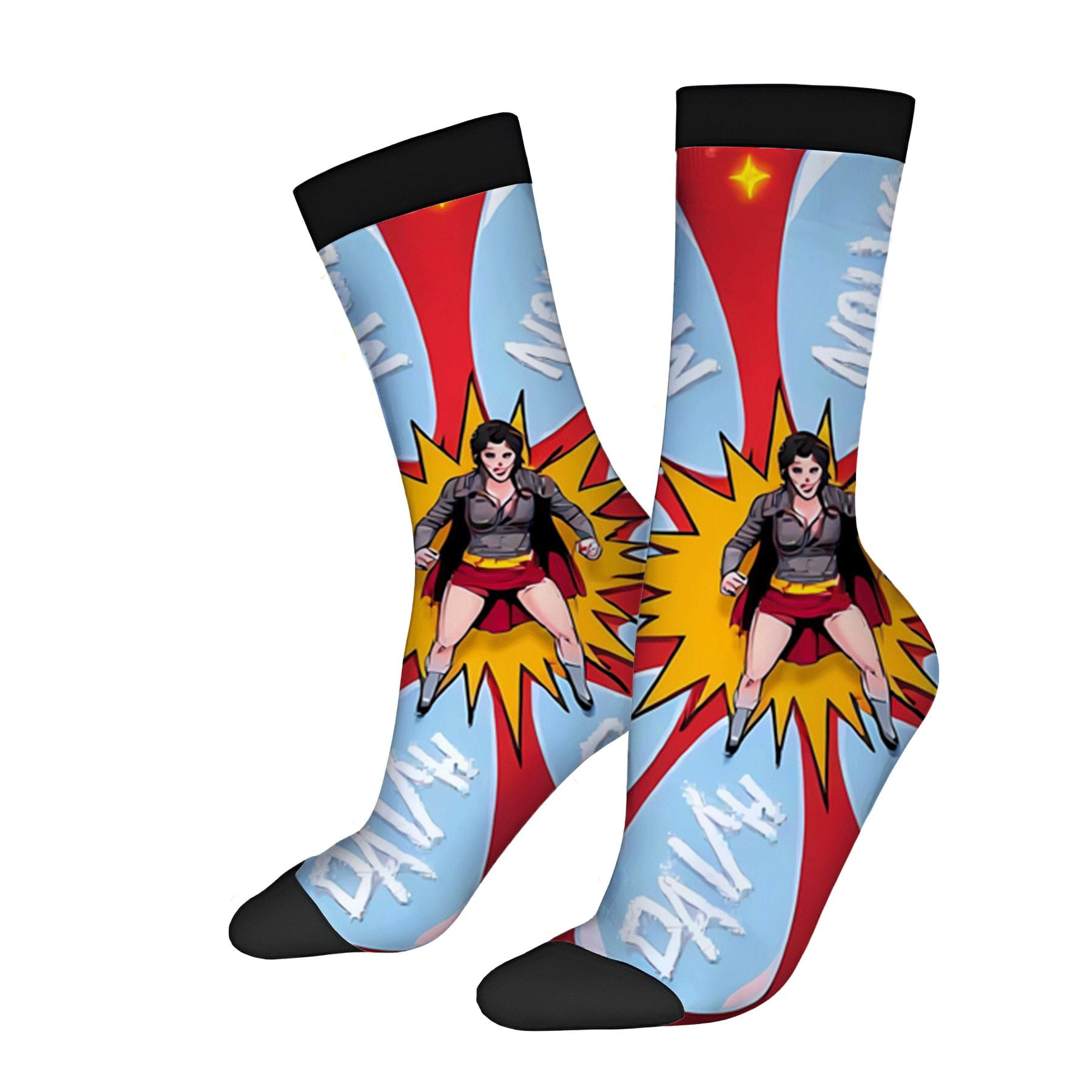 Vibrant Comic - Style Socks - 2 Pairs of Unisex Trendy Socks with ...