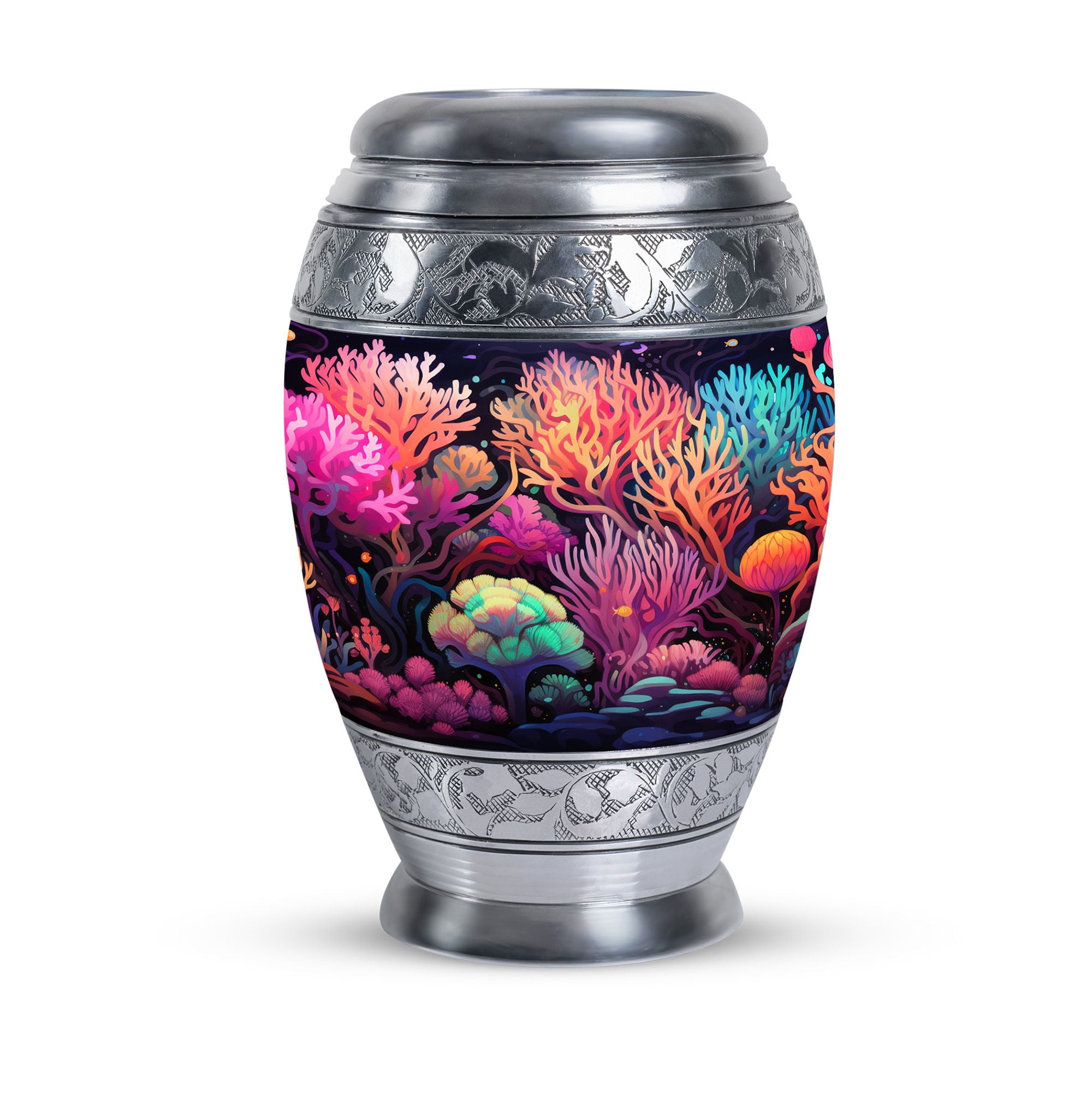 Vibrant Coral Reef Ecosystem Burial Urns For Human Ashes, Urn For Ashes ...