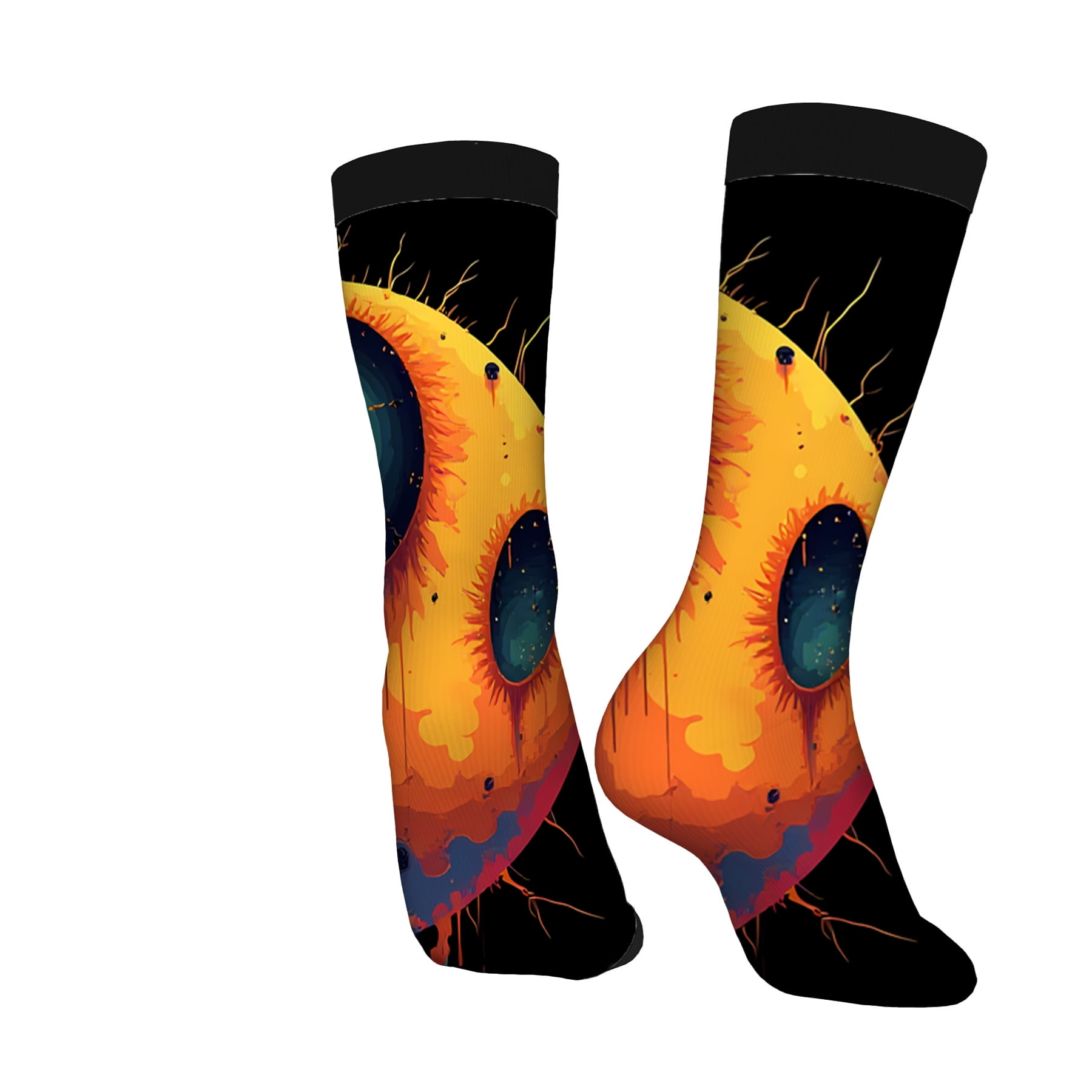 Vibrant Cosmic Eye Socks - 2 Pairs of Unisex Trendy Socks with Colorful ...