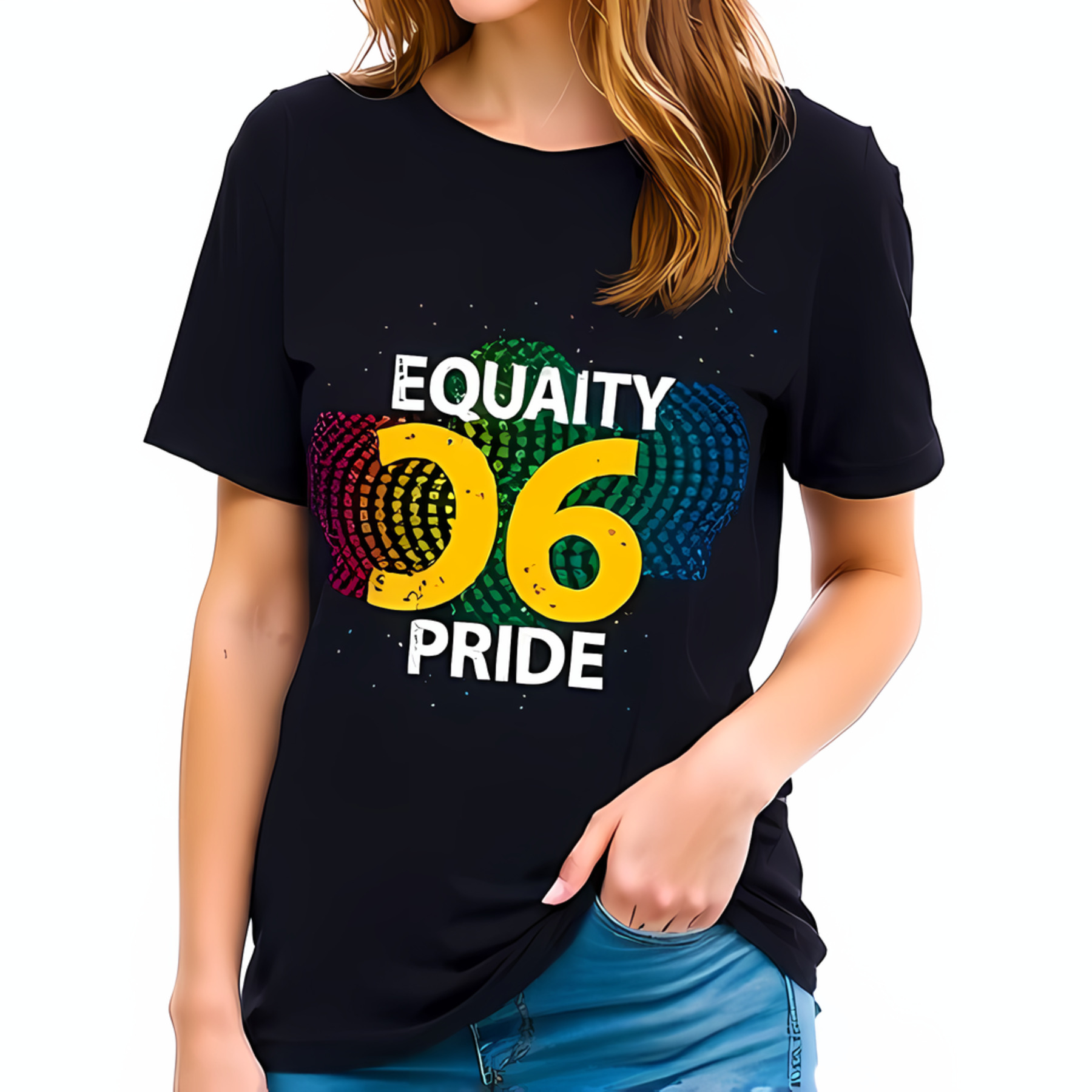 Vibrant Cotton Short Sleeve T-Shirt with Bold 'EQUALITY' & 'PRIDE ...
