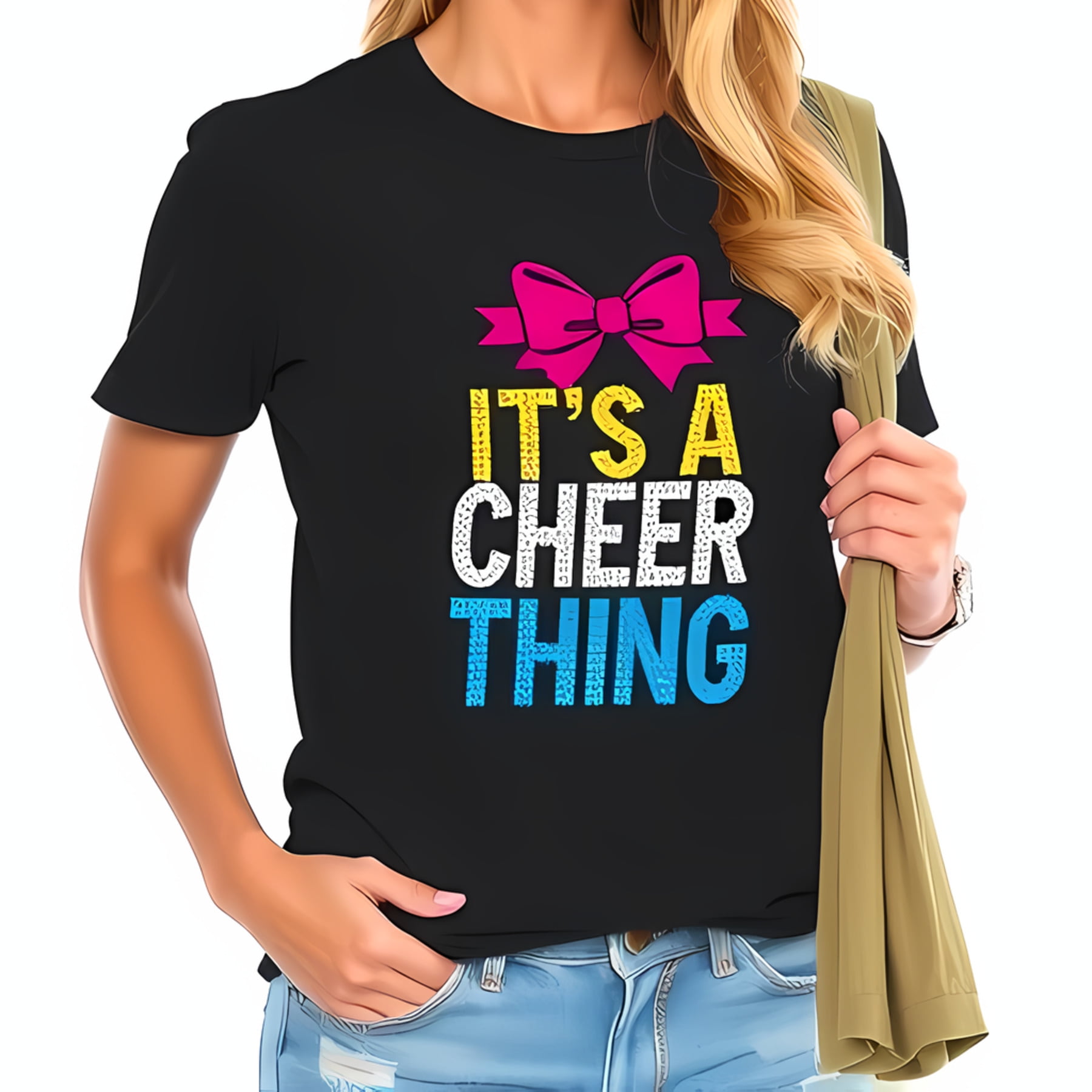 Vibrant Cotton Short Sleeve T-Shirt with Hot Pink Bow & Colorful 'IT'S ...