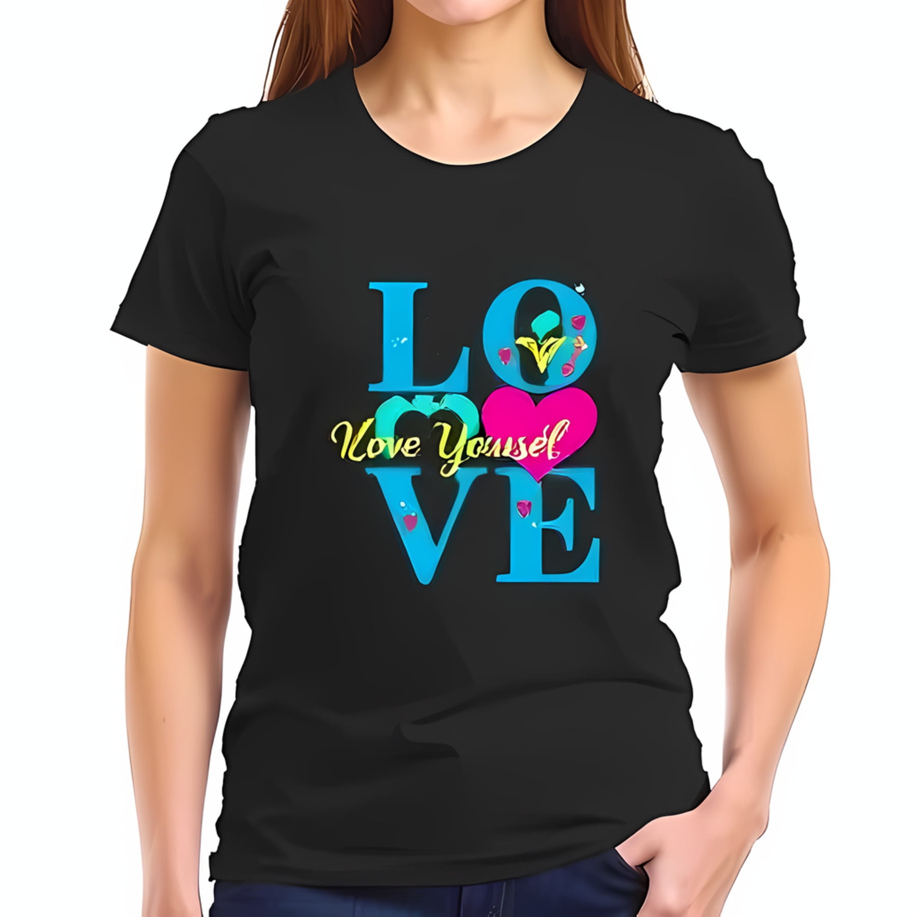 Vibrant Cotton Short Sleeve T-Shirt with Oversized 'LOVE' Graphic ...