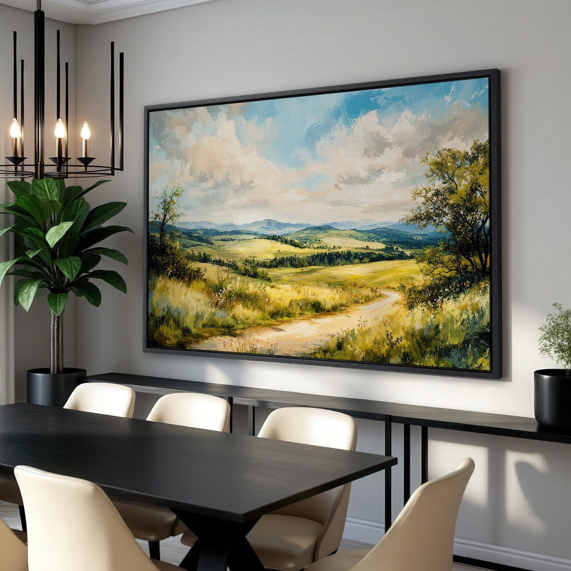 Vibrant Countryside Landscape, Poster, Tranquil Wall Art, Nature ...