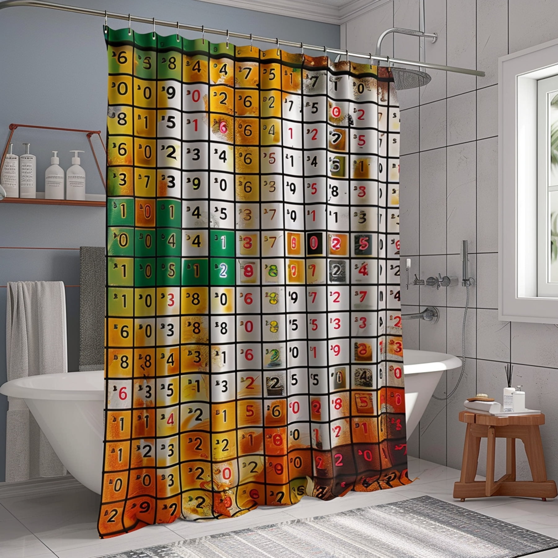 Vibrant Curtain Design with Dather Techno & Gao Hanman Style Scrabble ...