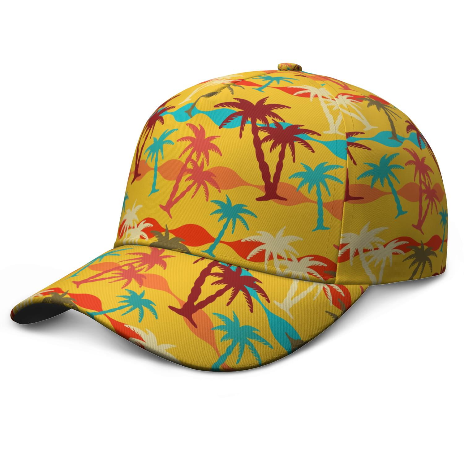 Vibrant Dad Hat, Comfortable Fit Washed Baseball Cap with Tropical Palm ...