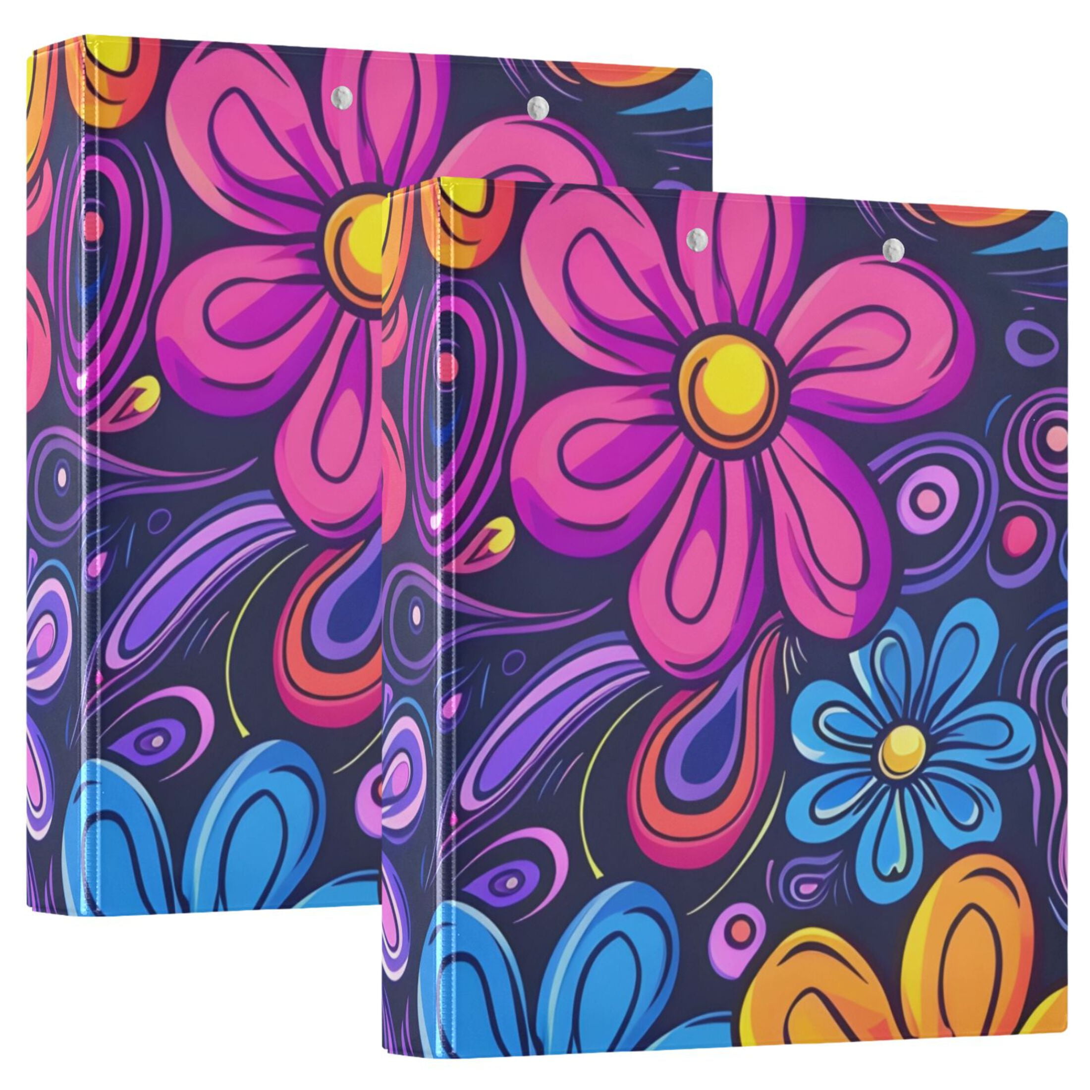 Vibrant Daisy Flowers 3 Ring Hardcover Binders 1.5" Round Rings for ...