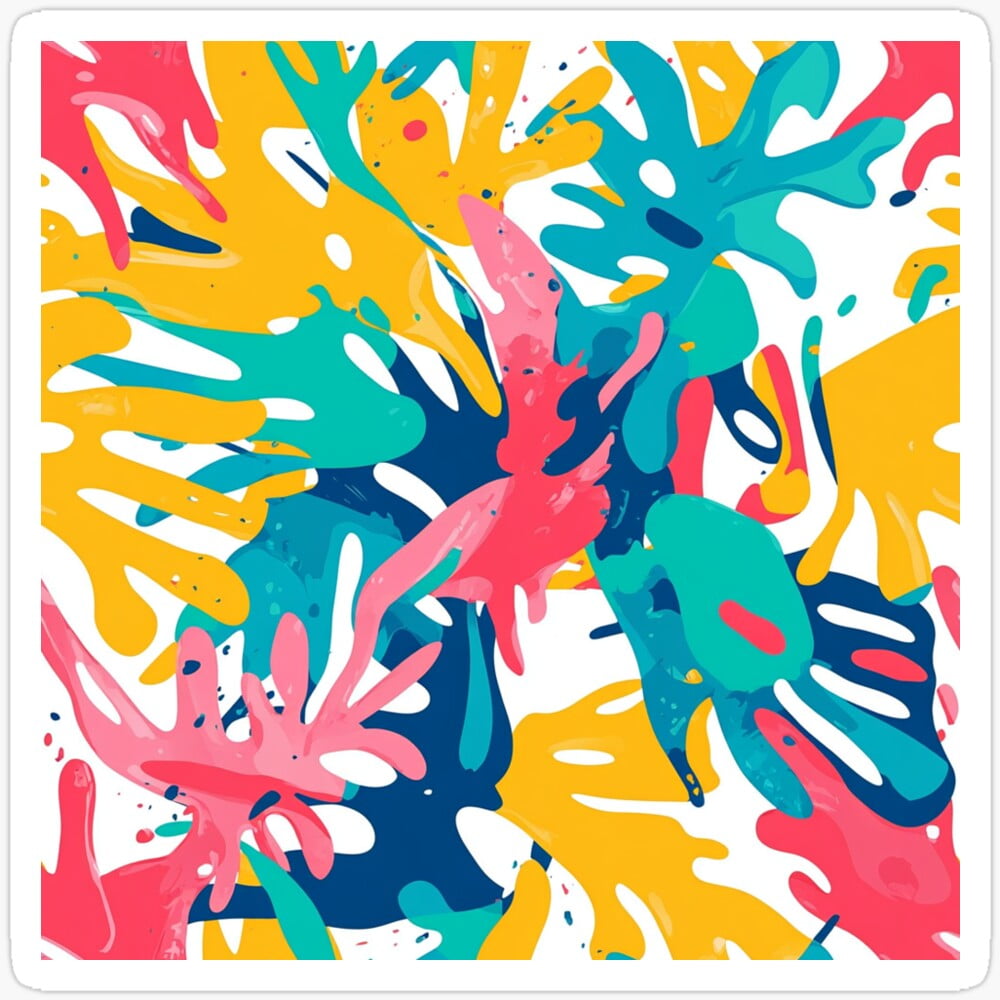 Vibrant Dance Of Colored Water Sticker Kir-4869 - Walmart.com