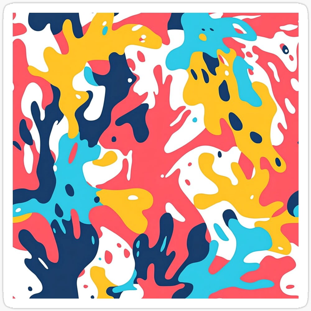 Vibrant Dance Of Colored Water Sticker Kir-4872 - Walmart.com