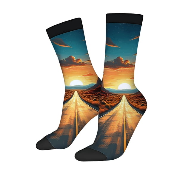 Vibrant Desert Sunset Socks - 2 Pairs of Unisex Trendy Socks with ...