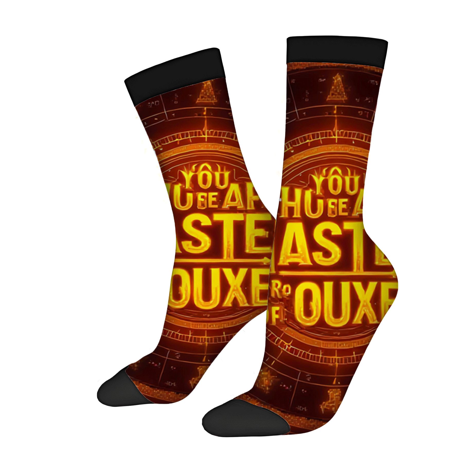 Vibrant Design Socks - 2 Pairs of Unisex Trendy Socks with Futuristic ...