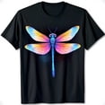 Vibrant Dragonfly Graphic On Black T-Shirt Unique & Eye Catching Design ...