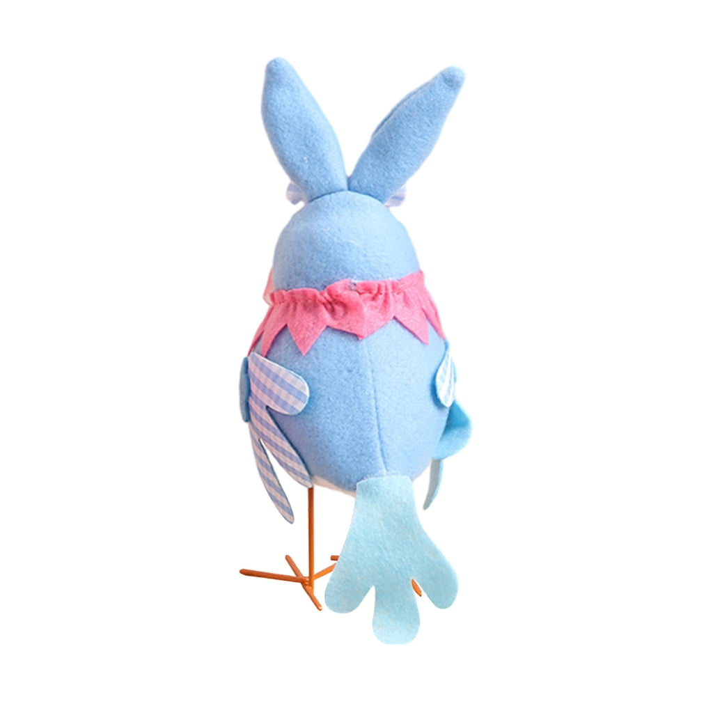 Vibrant Easter Ornament Small Plush Birds Decorative Figurine Sculpture ...