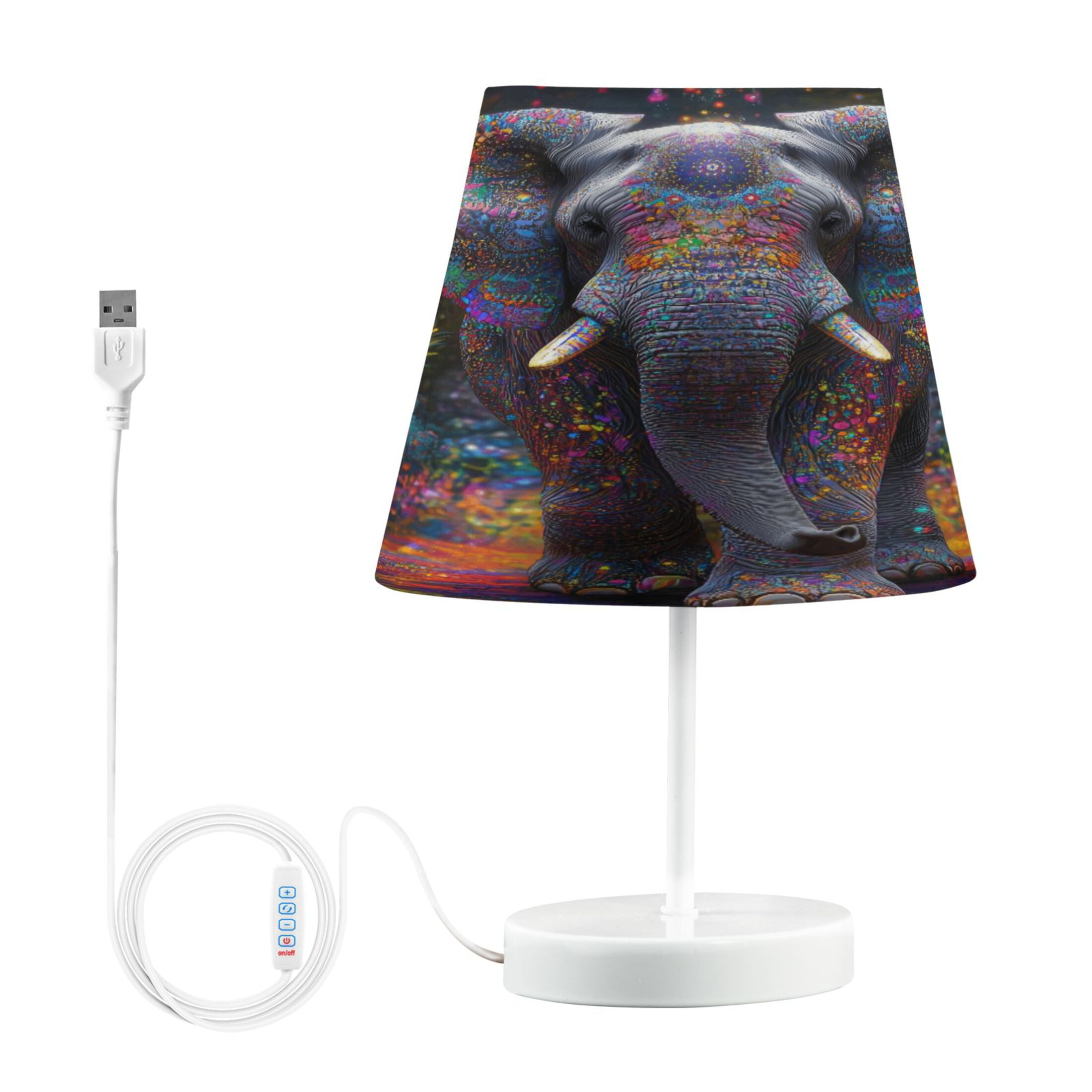 Vibrant Elephant Desk Lamp LED Table Nightstand Lamps with 3 Color ...