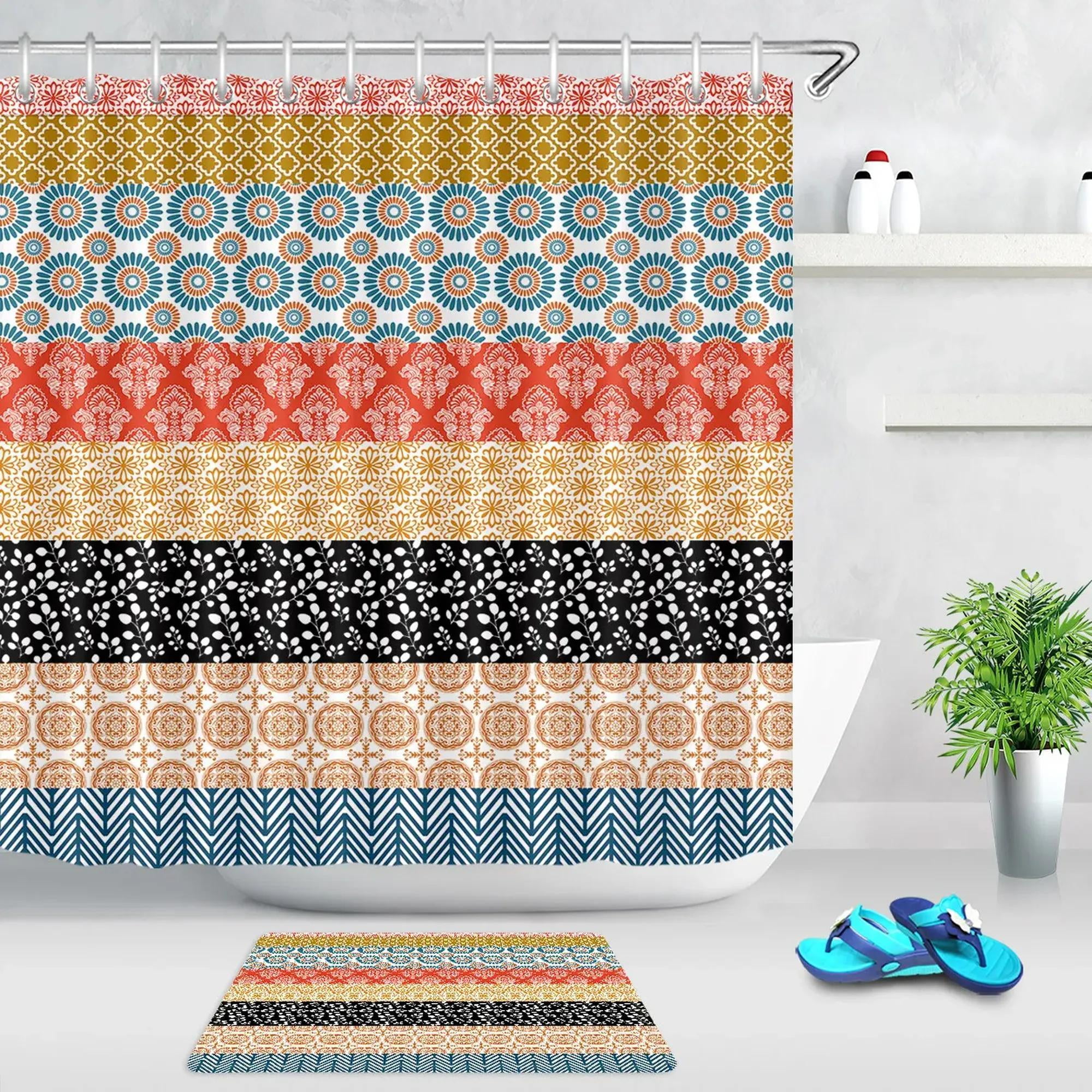 Vibrant Exotic Floral Shower Curtain Set Elevate Your Bathroom Decor