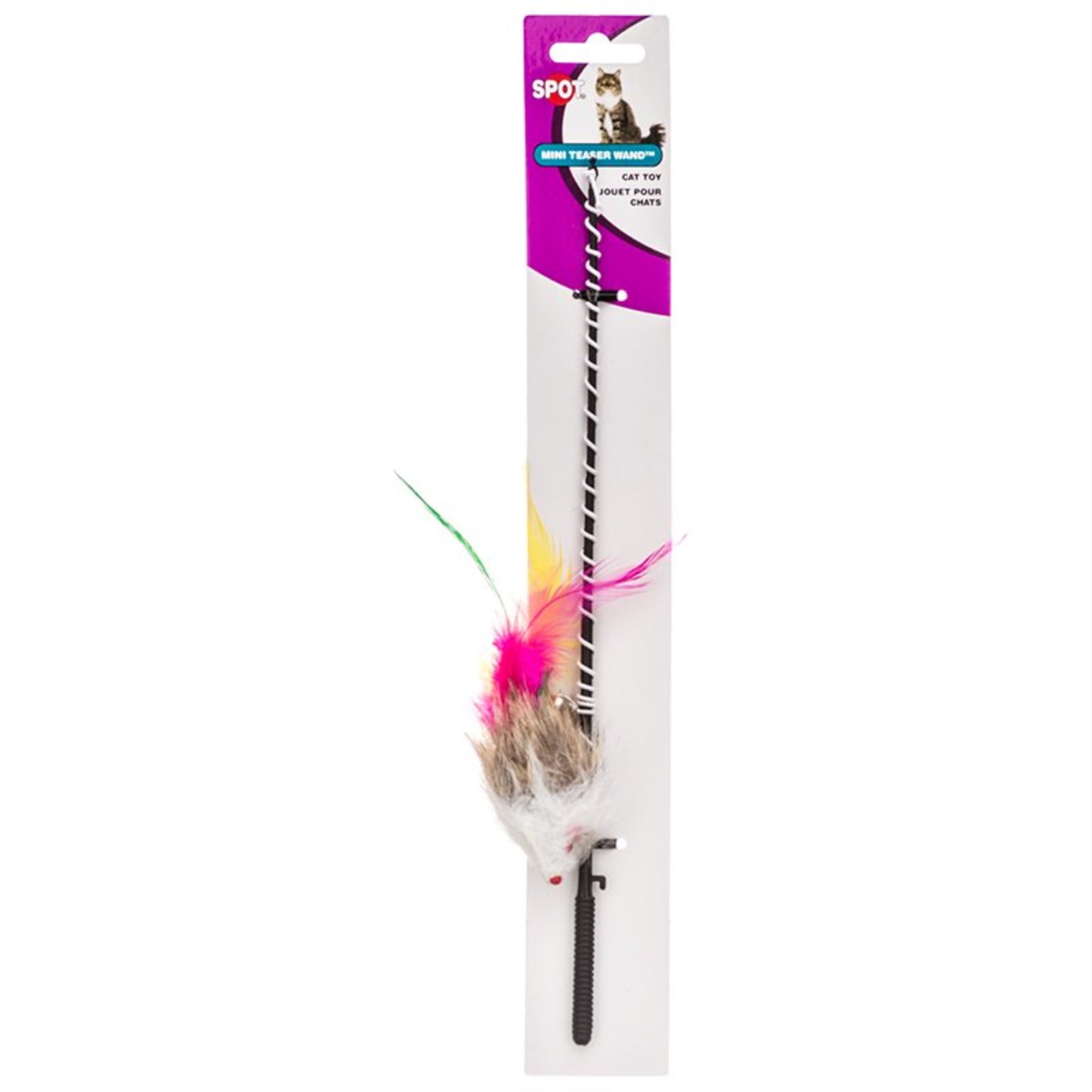 Vibrant Feathered Teaser Cat Toy - Assorted Styles - 12 Length ...