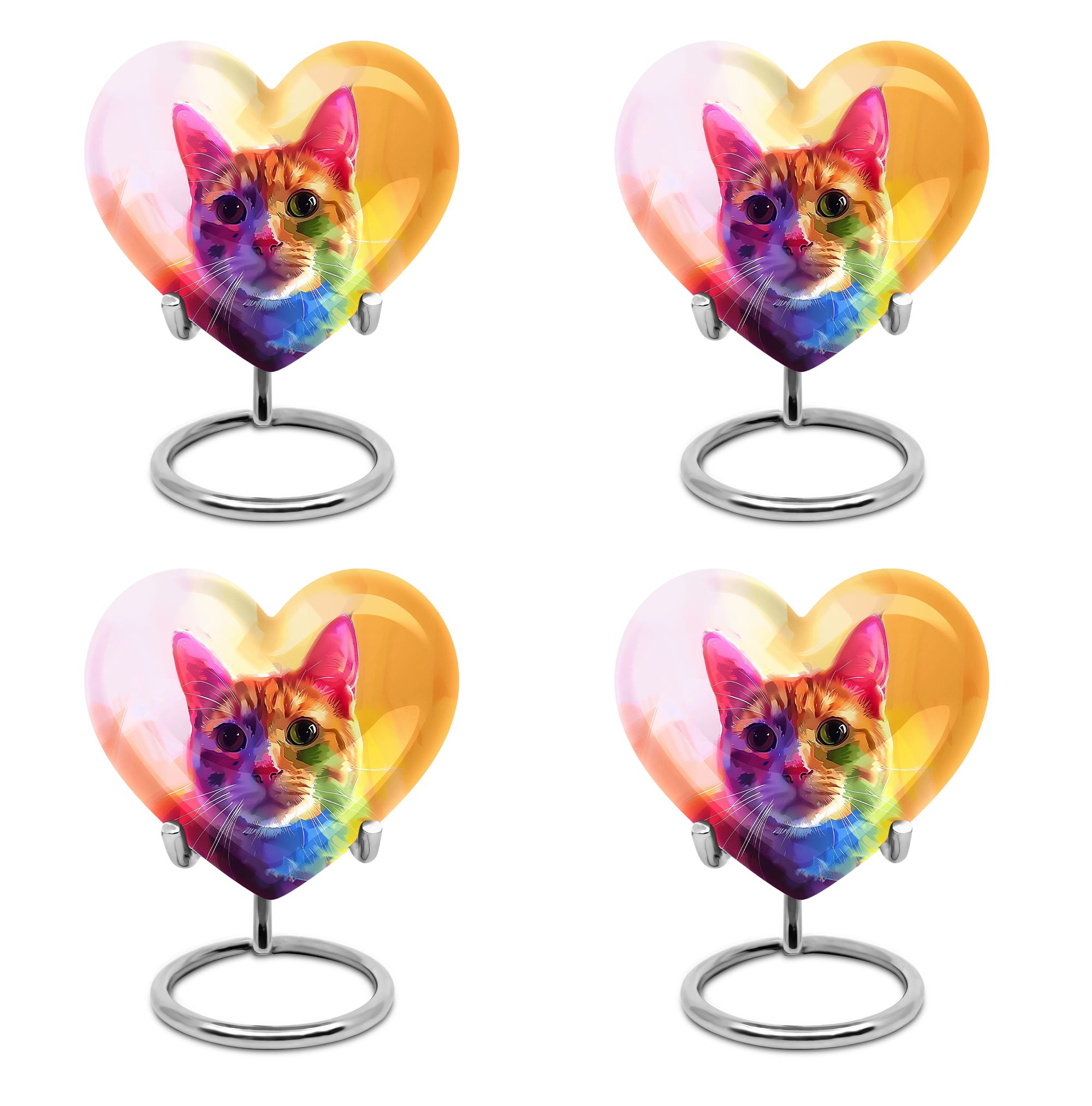 Vibrant Feline Aura Cremation Heart Urns For Adult Ashes Women - Little ...