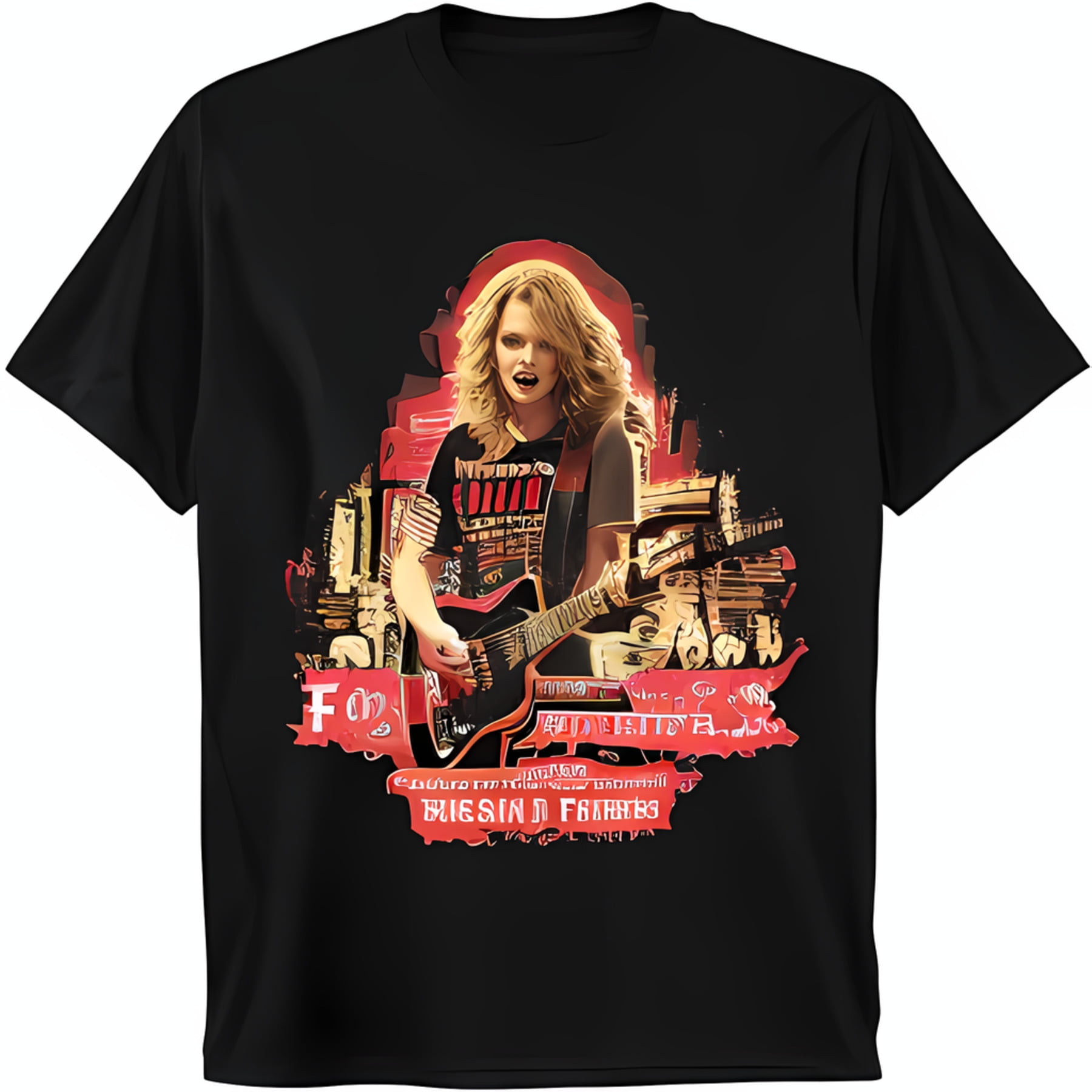 Vibrant Female T-Shirt For the Love of Rock n Roll Design - Walmart.com