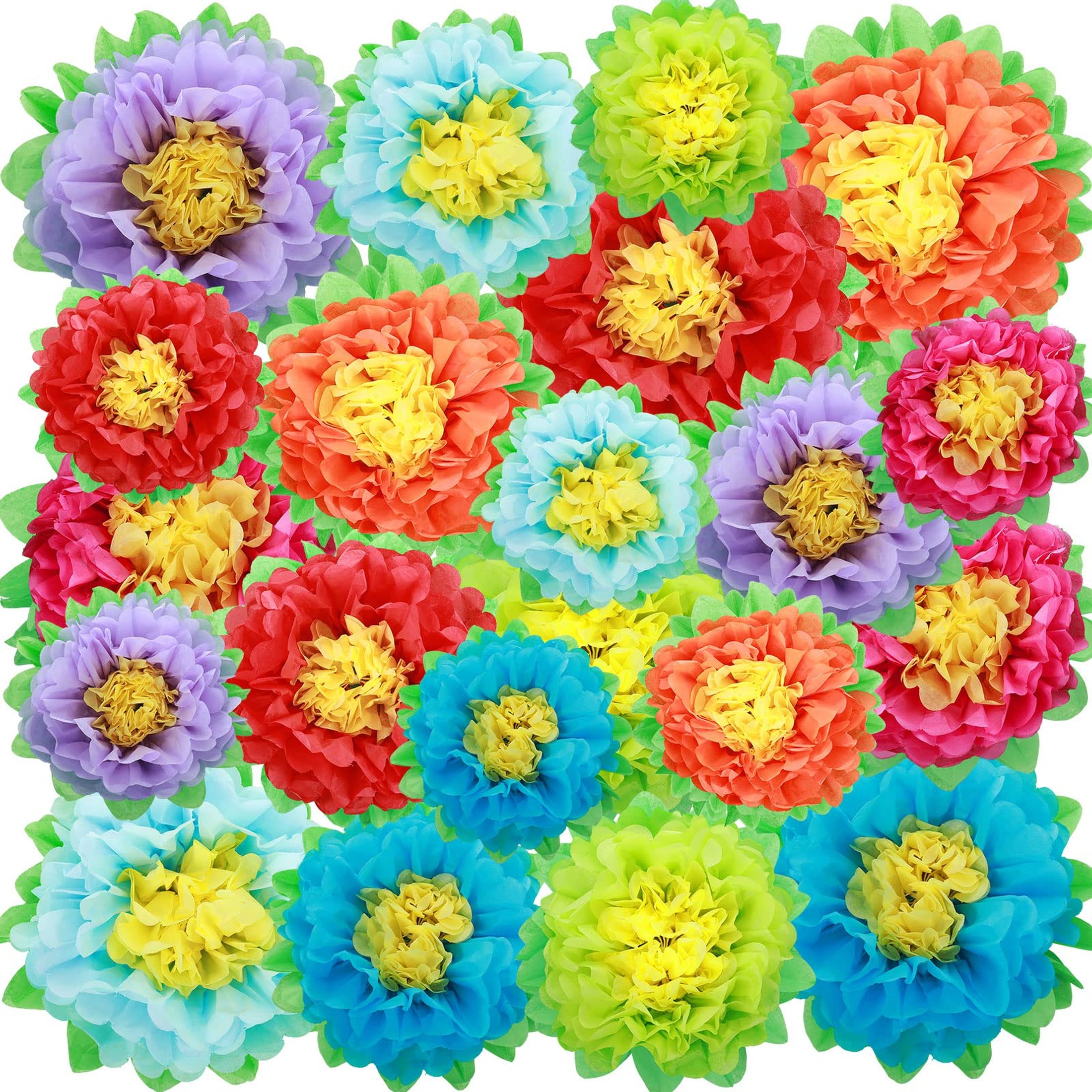 Vibrant Fiesta Paper Flowers for Celebrations - 21 Colorful Tissue ...