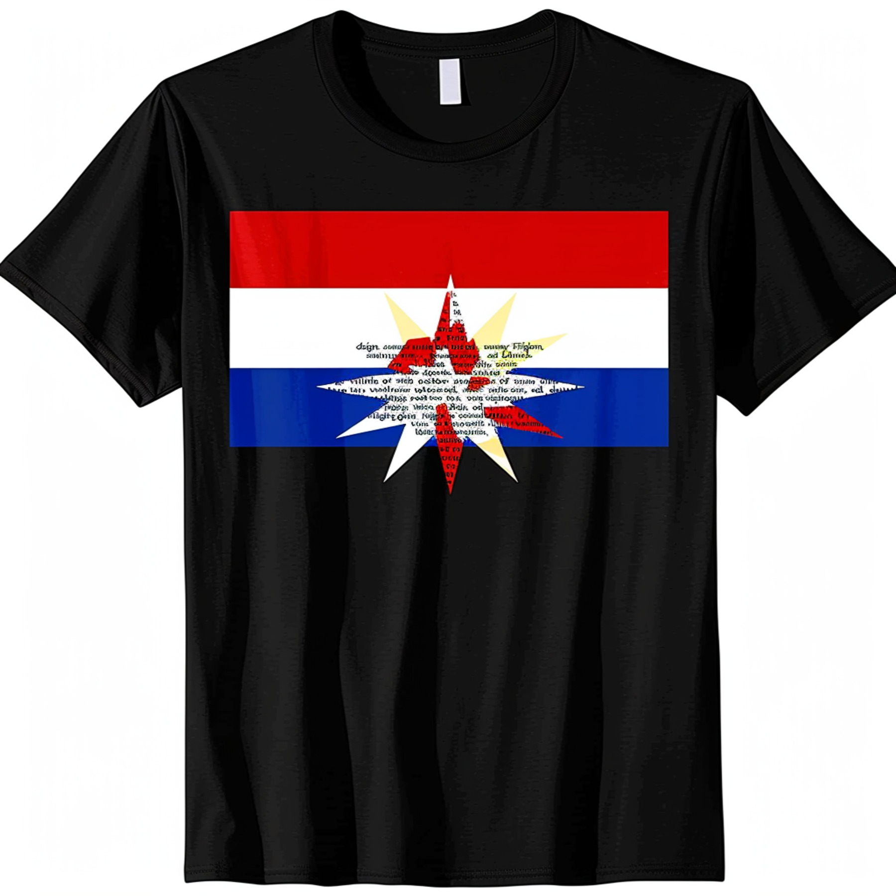 Vibrant Filipino Flag Sun Design on Black TShirt Vector Art with Red ...