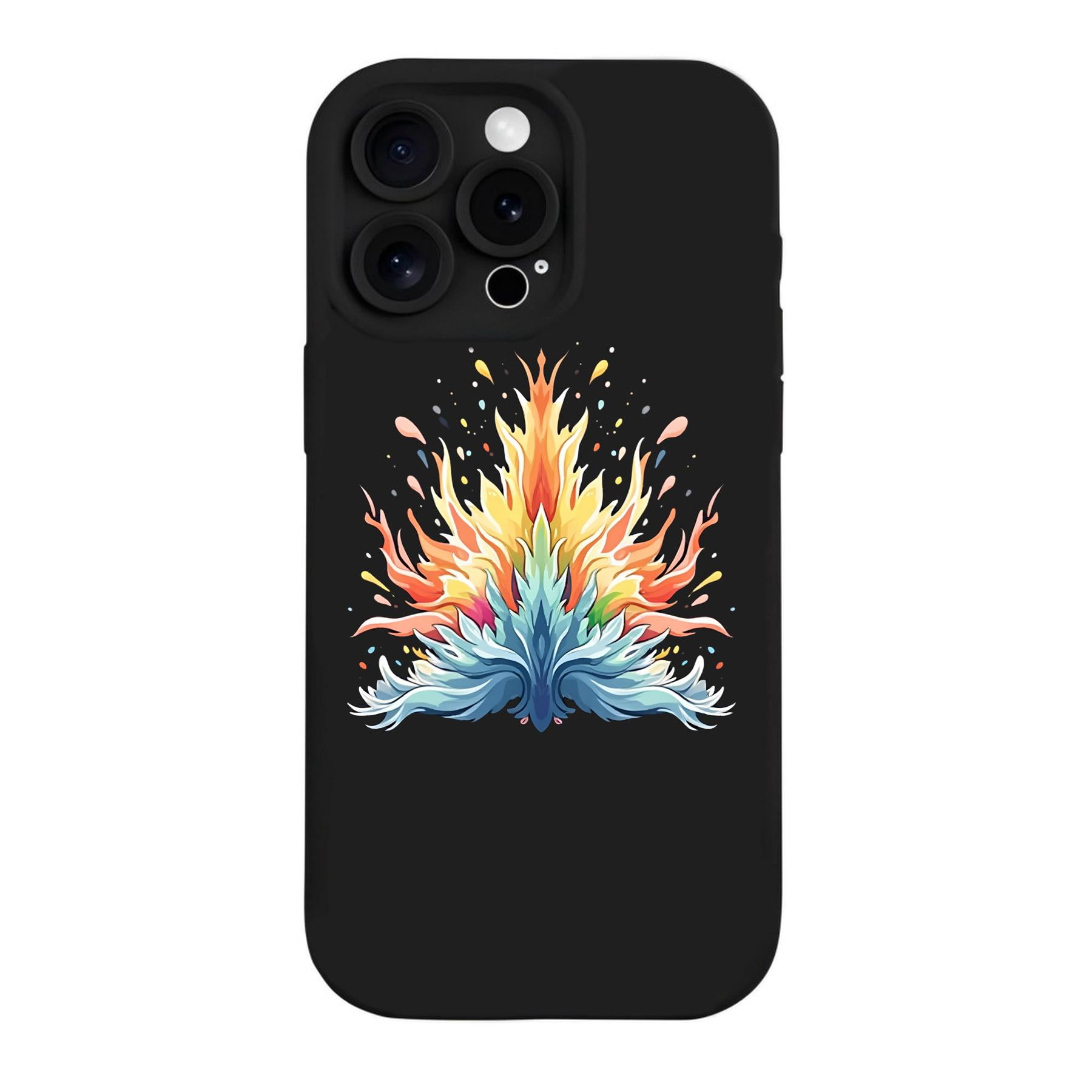 Vibrant Flame Burst Design iPhone 15 Pro Case - Lightweight Yellowing ...