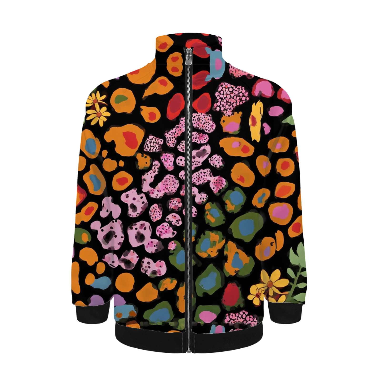 Vibrant Floral Animal Print Jacket Men's Street Cool Long Sleeves Coat ...