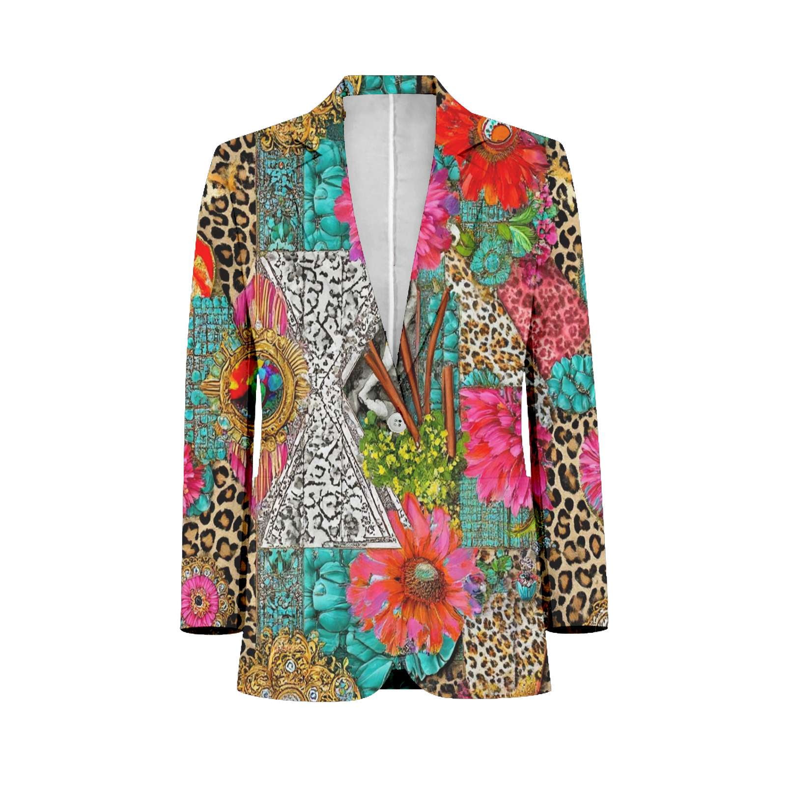Vibrant Floral Eclectic Textile Mens Suits Shawl Collar Slim Fit Suit ...