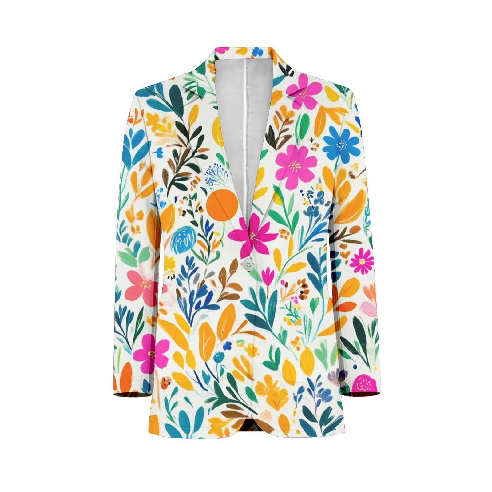 Vibrant Floral Pattern Bright Colors White Background Customized Men's ...