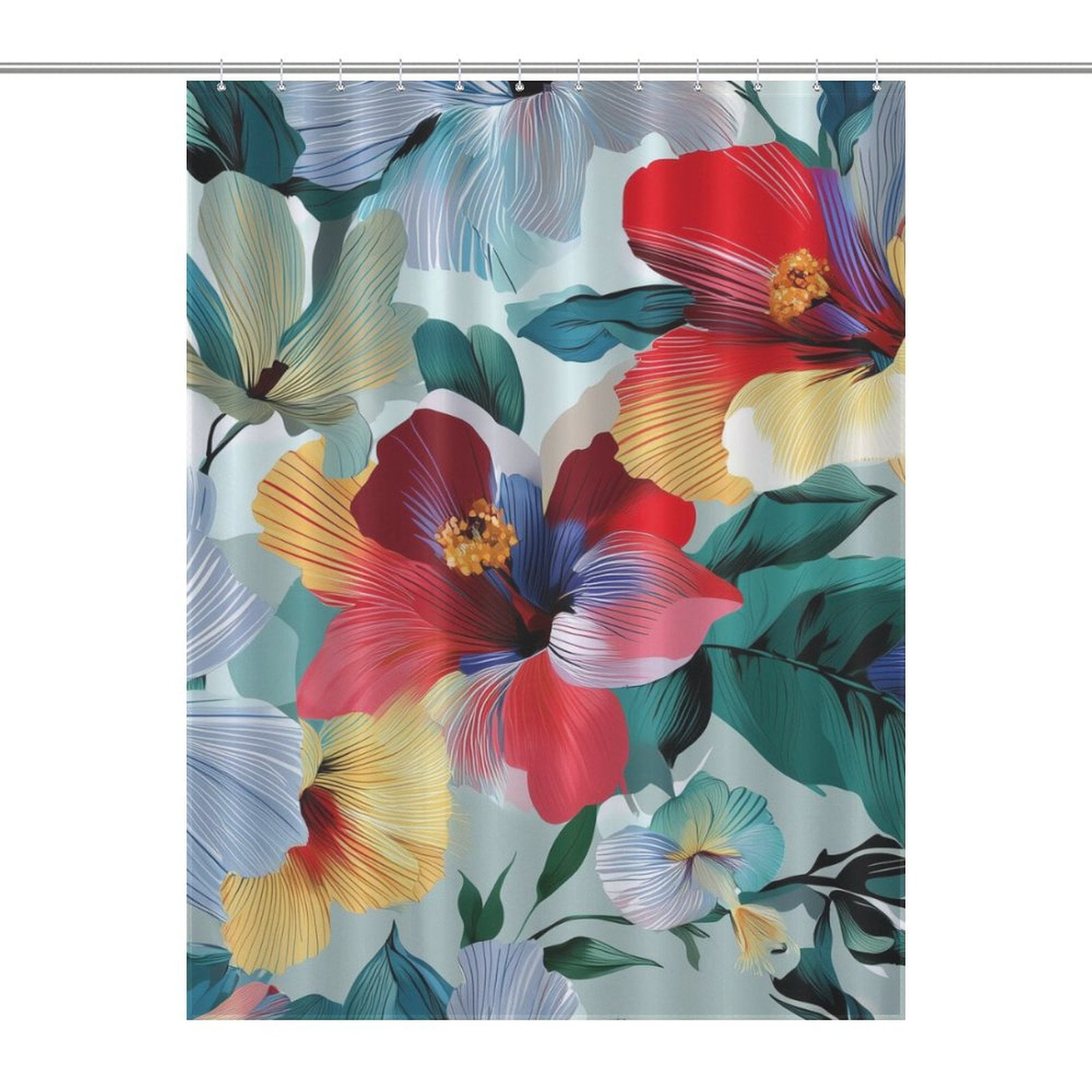 Vibrant Floral Seamless Pattern Design Shower Curtain , Enchanted ...