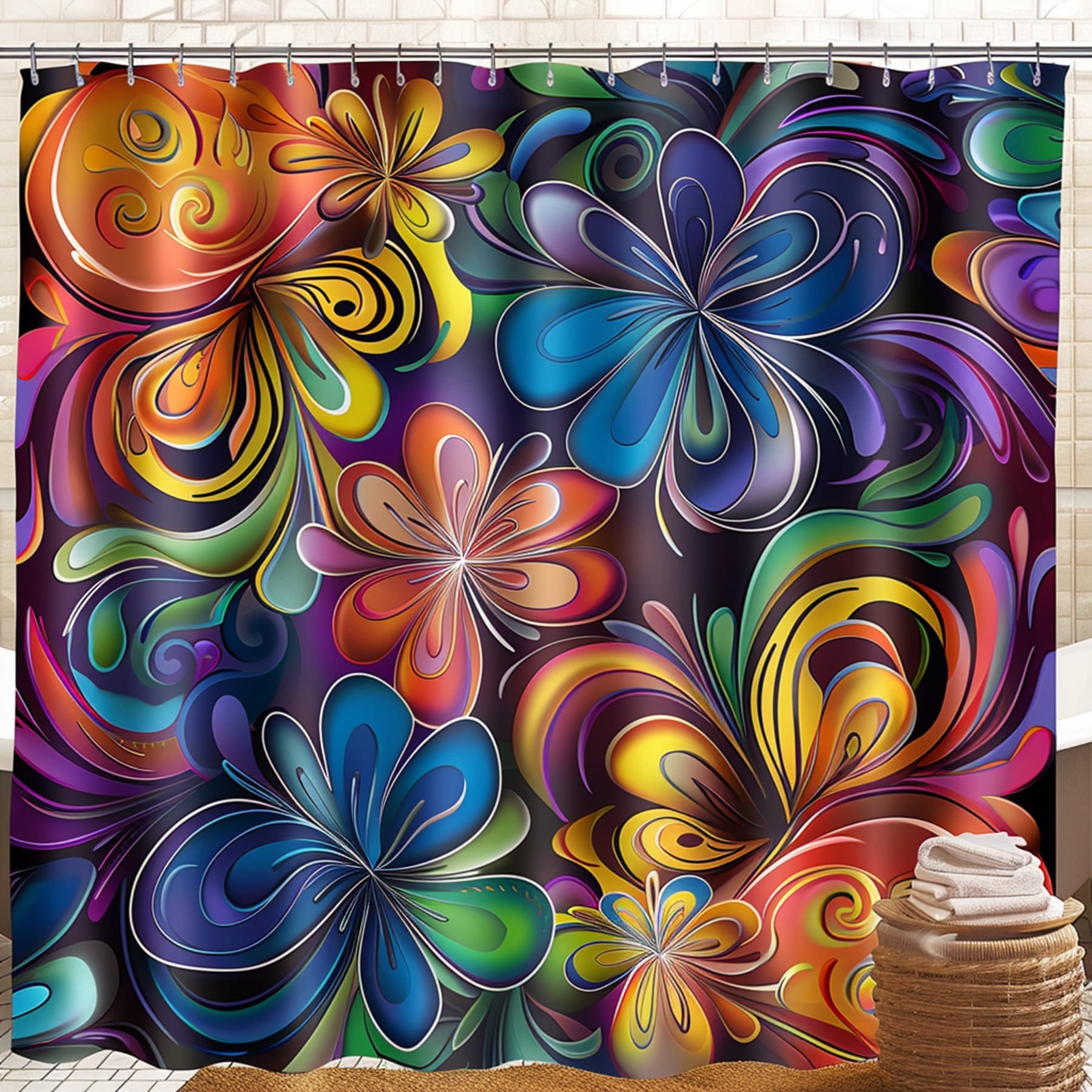 Vibrant Floral Shower Curtain Brighten Your Bathroom With Colorful