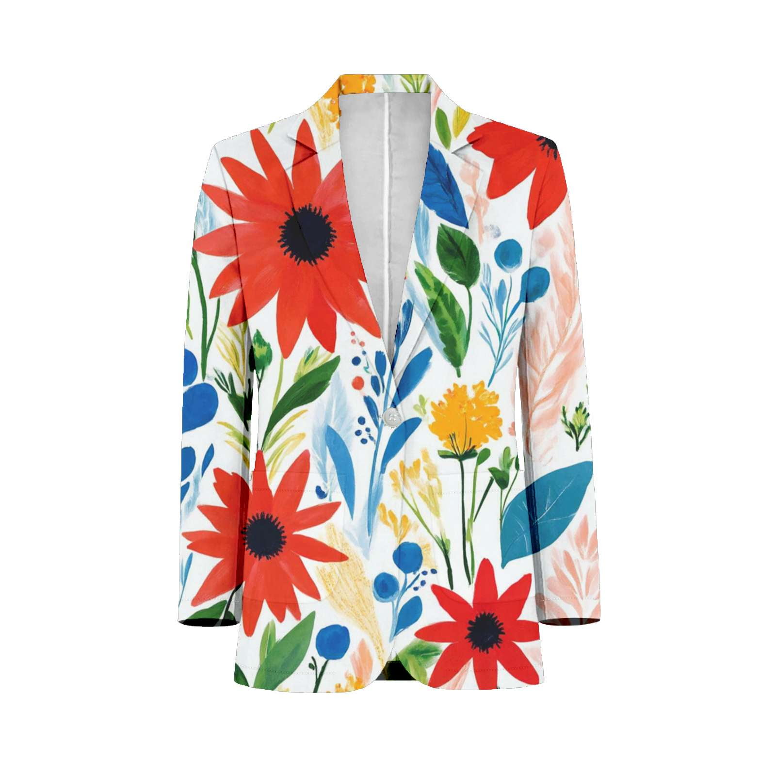 Vibrant Floral Summer Painted Design Mens Suits Shawl Collar Slim Fit ...