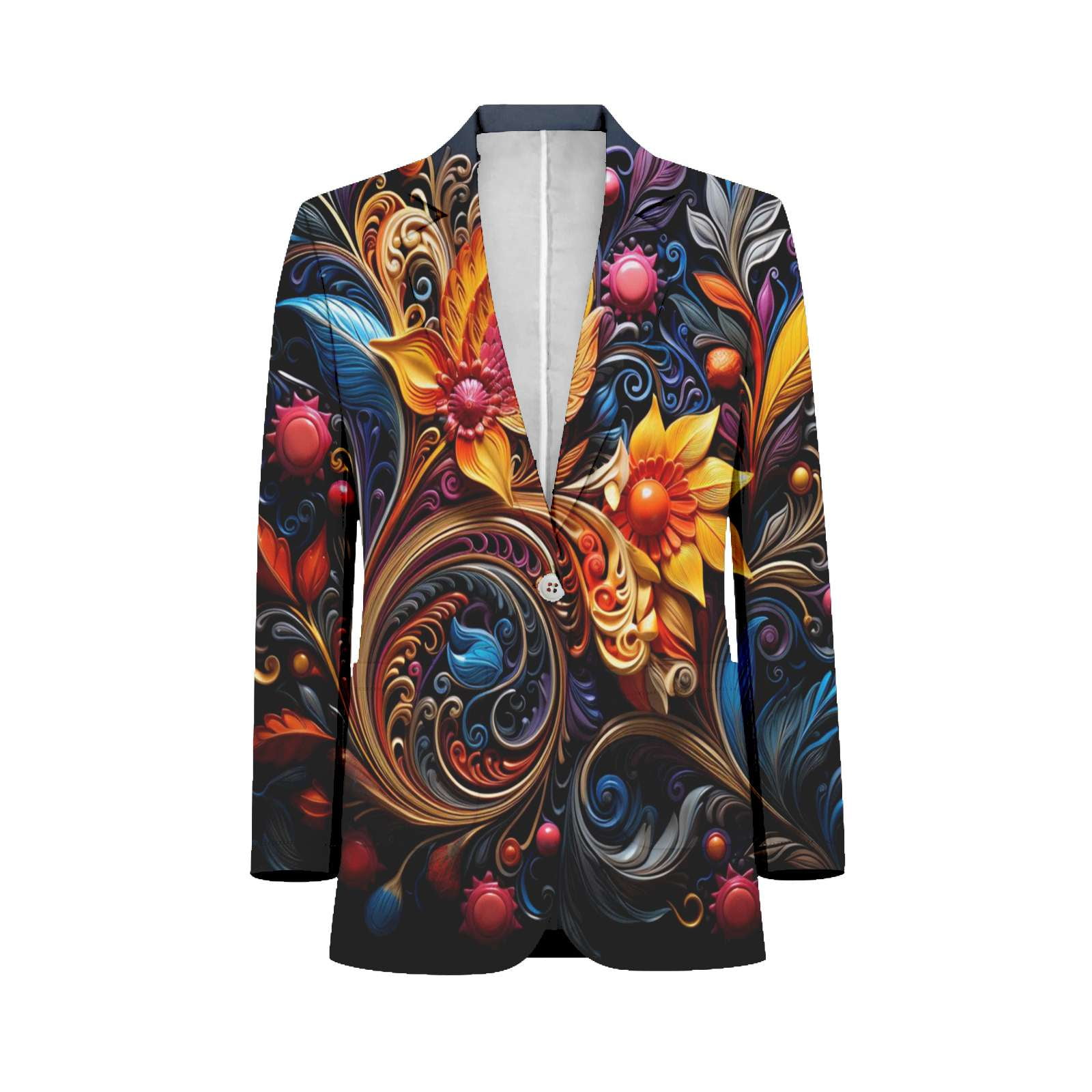 Vibrant Floral Swirls, Bold Colors, Intricate Patterns, Ornate Design ...