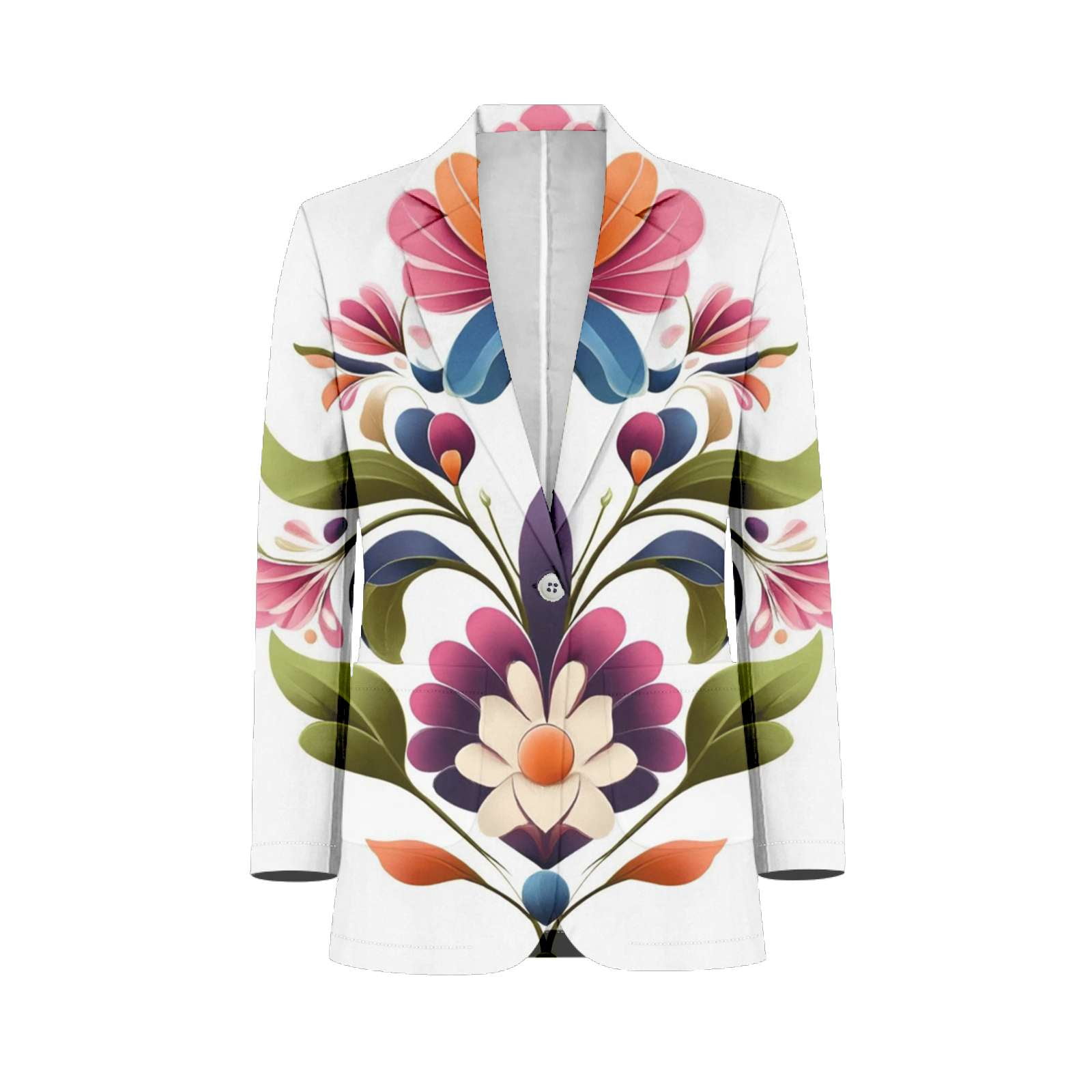 Vibrant Floral Symmetrical Design Customized Men's Suits full man Shawl ...