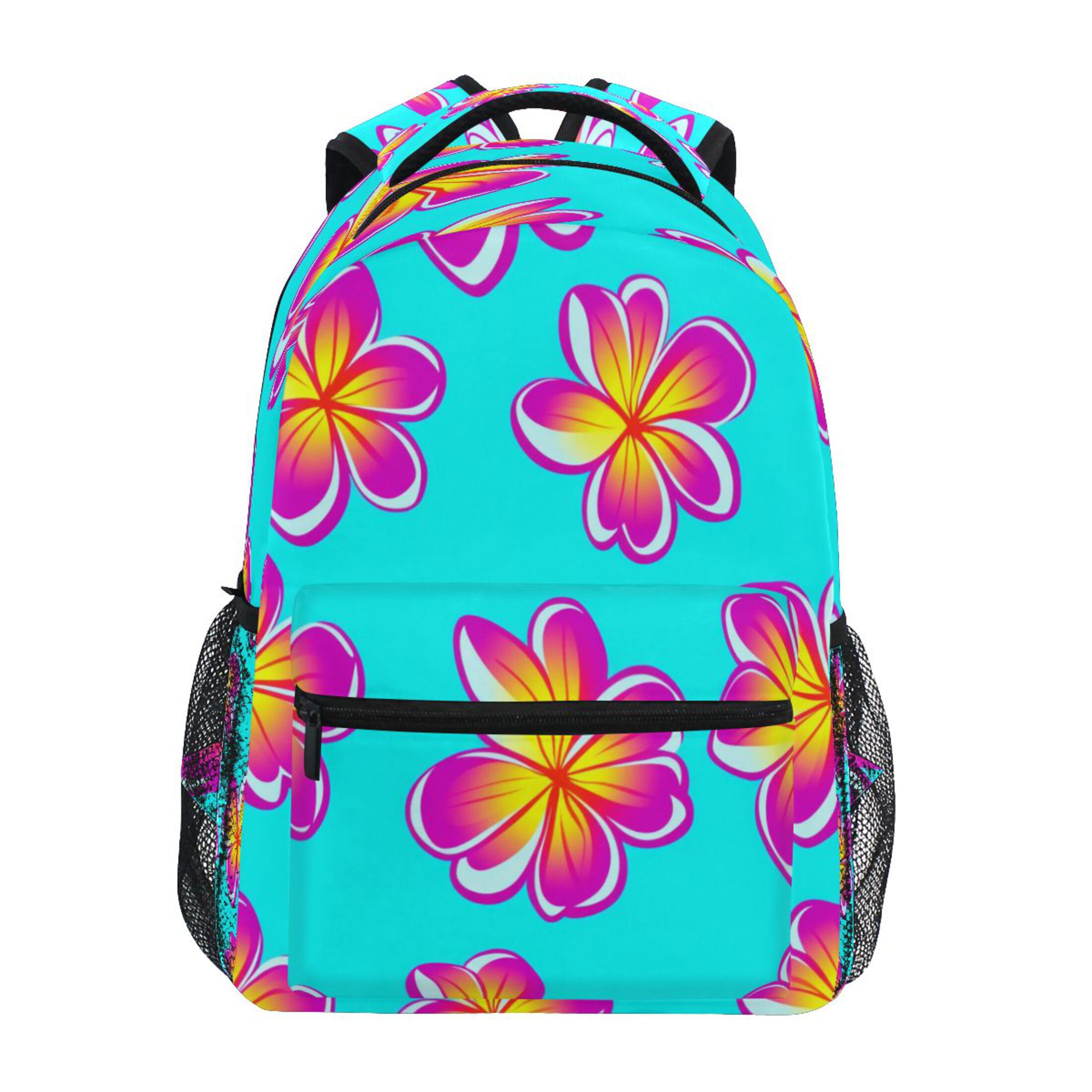 Vibrant Flowers Pattern Design Stylish Large Backpack 15L Self-Standing ...