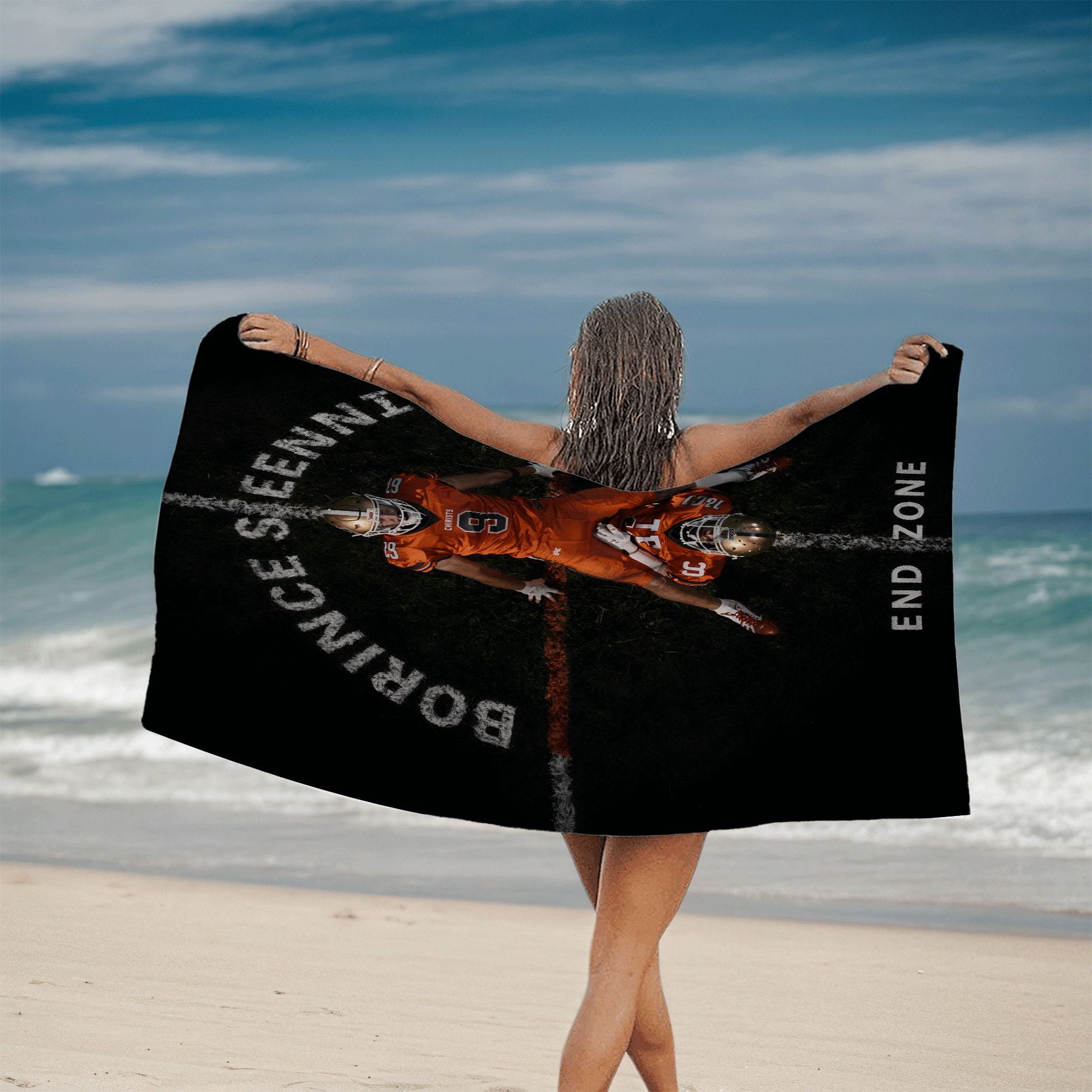 Vibrant Football Players Beach Towel - Perfect for Pool Travel & Bath ...