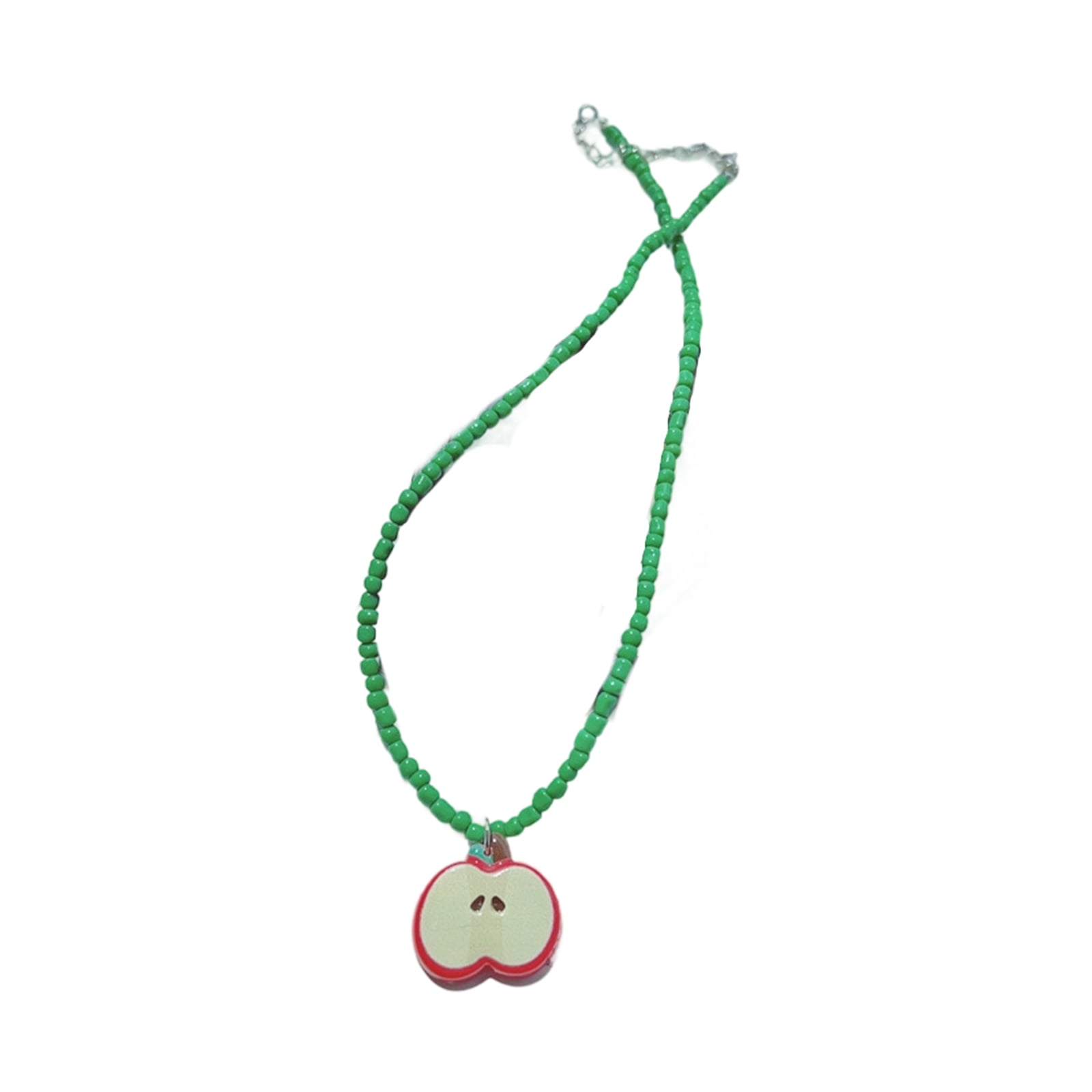 Vibrant Fruit Charm Necklace With Glass Beads Layering Styles Casual ...