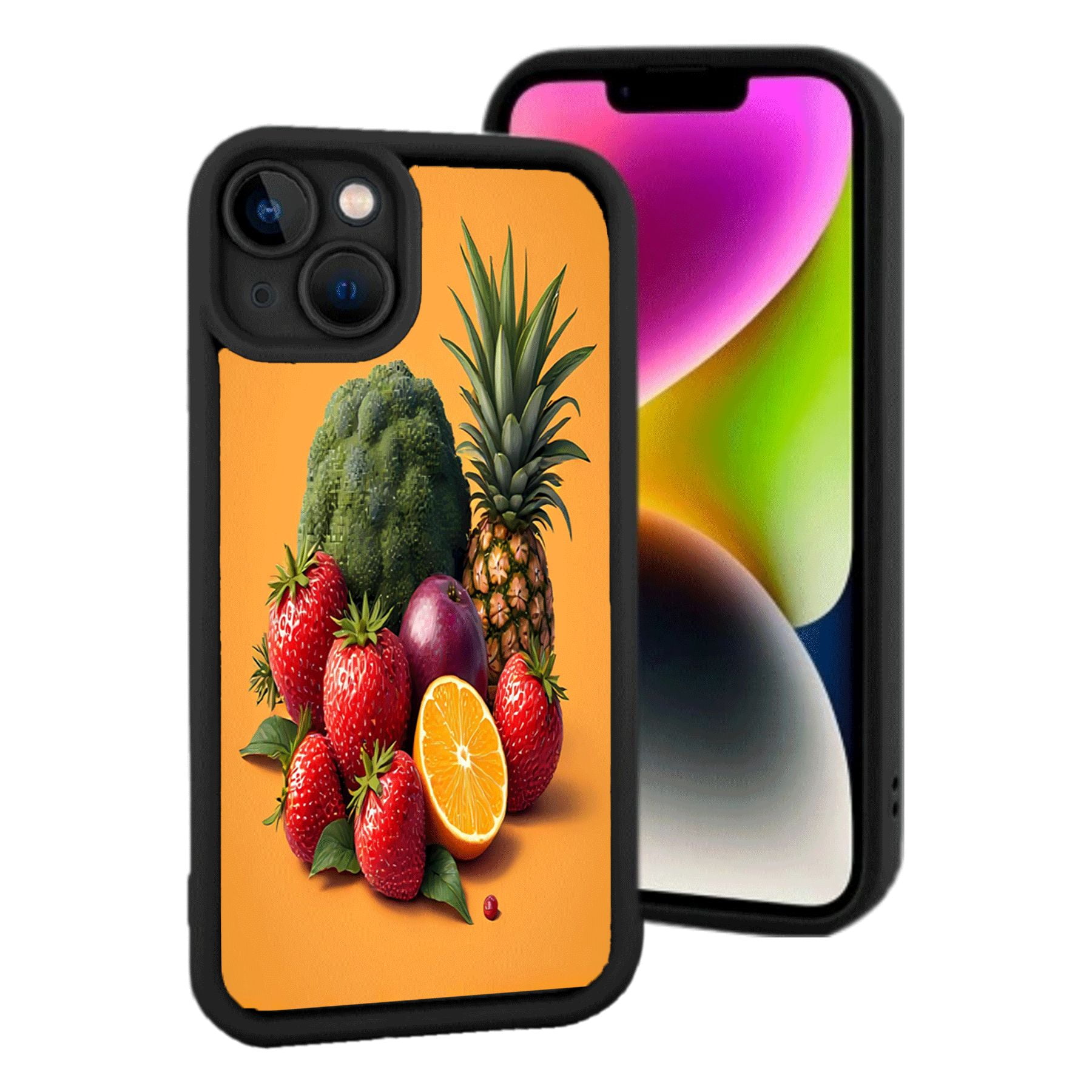 Vibrant Fruit Medley Design iPhone 15 Case - Yellowing Resistant ...