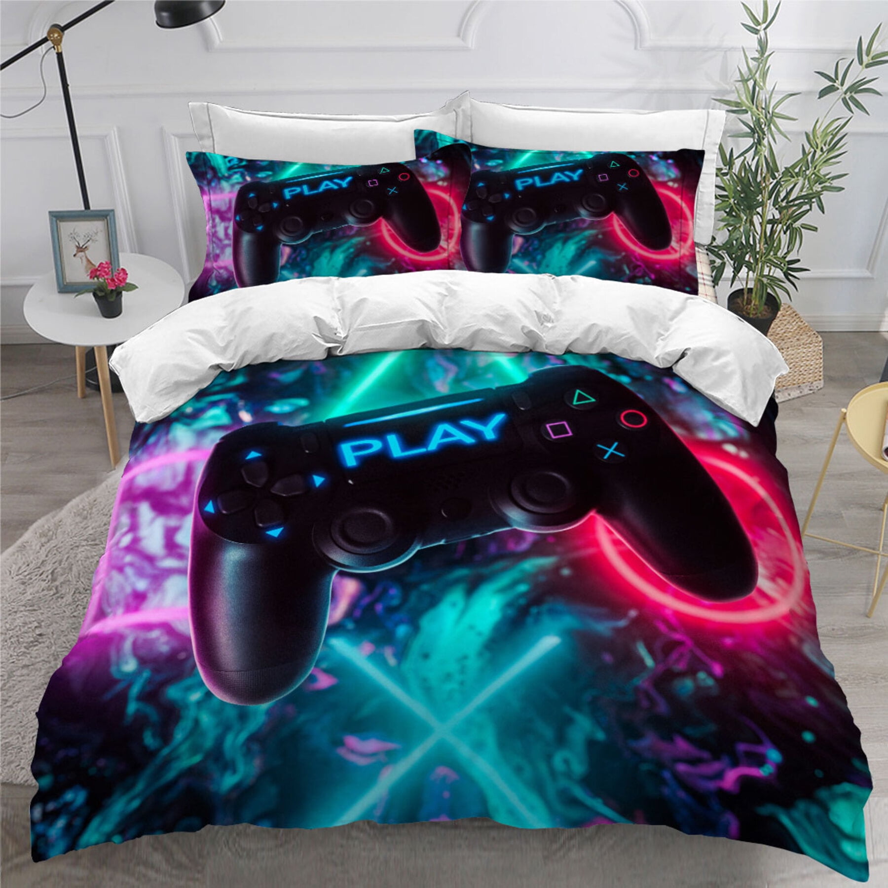 Vibrant Gaming Bedding Set 3D Controller Design Perfect for Bedrooms ...