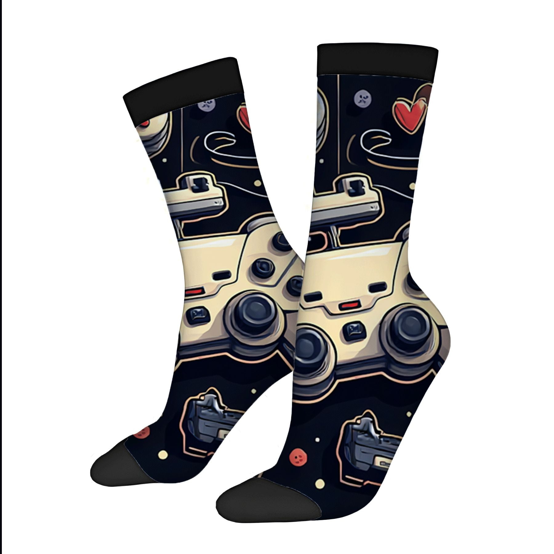 Vibrant Gaming Controller Socks 2 Pairs Unisex Trendy Design with ...