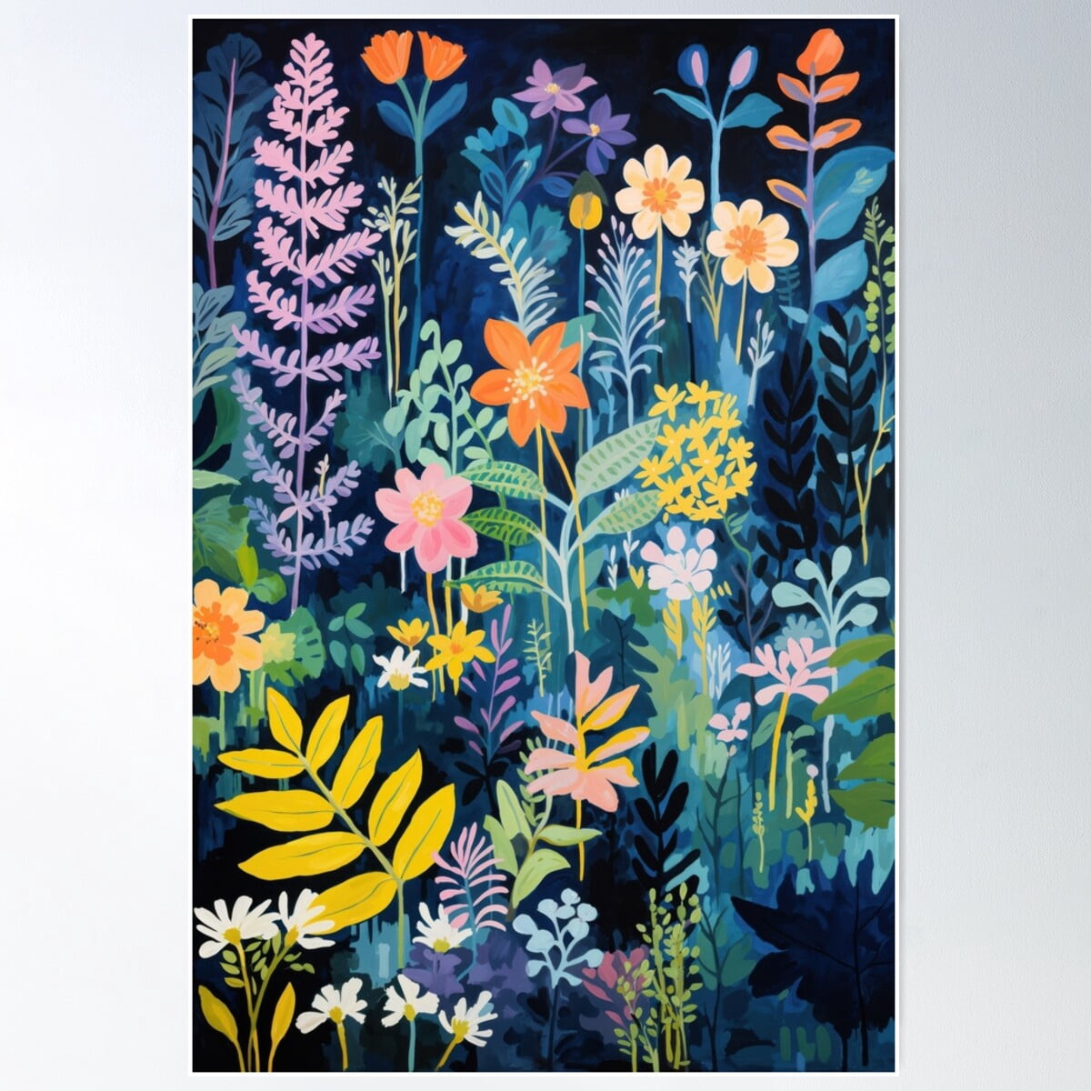 Vibrant Garden Blooms - Matisse Paper Cutout Poster Wall Art, Modern ...