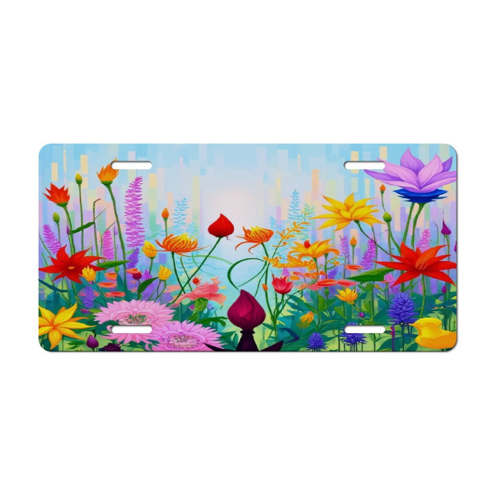 Vibrant Garden Flowers Car Decorative Front License Plate,Vanity Tag ...