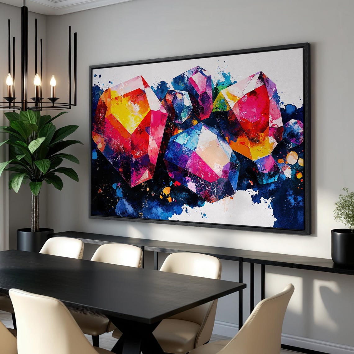 Vibrant Gemstones Abstract Wall Art Gems Poster Colorful Wall Decor ...