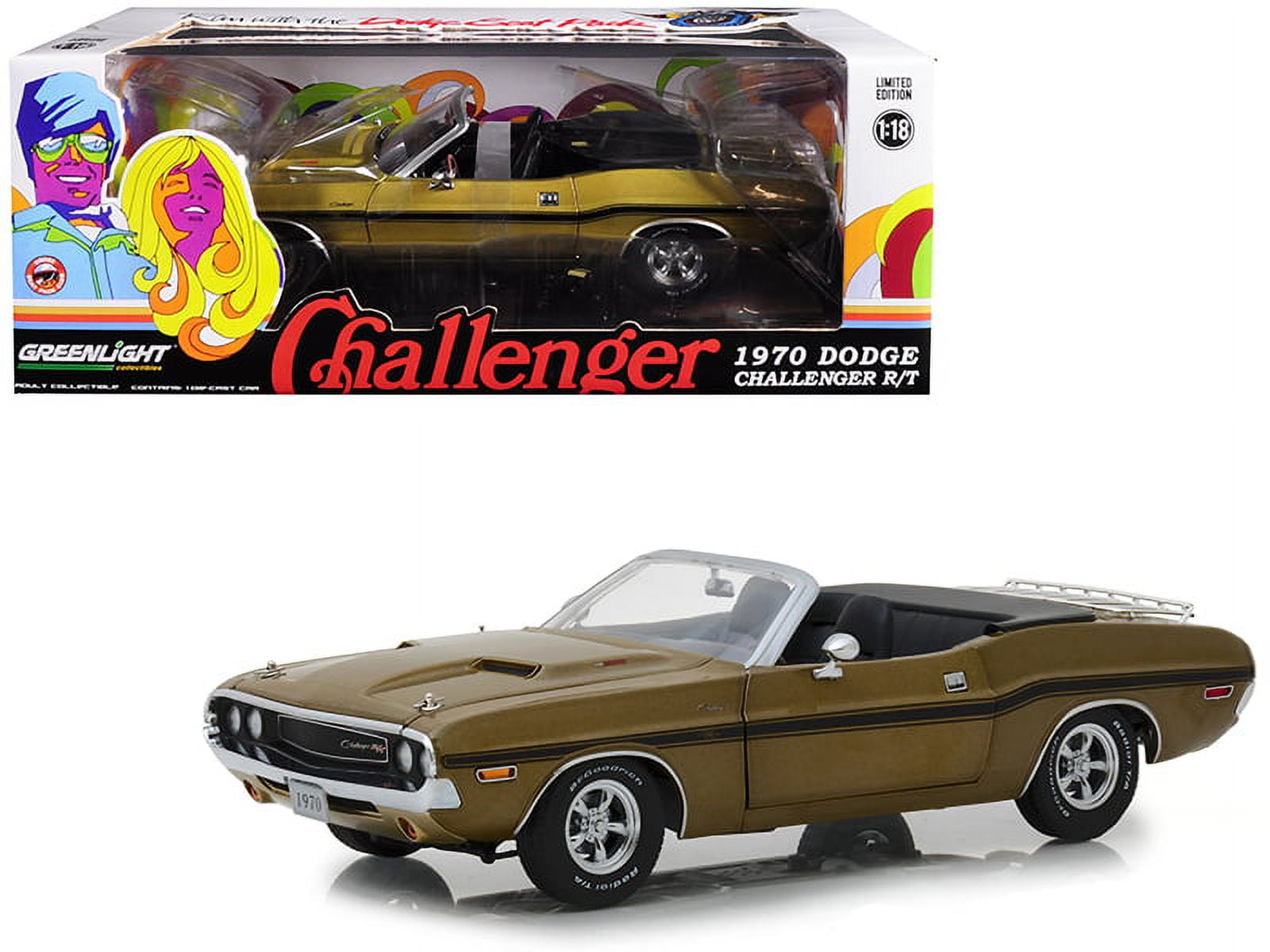 Vibrant Gold 1970 Dodge Challenger R/T Convertible Diecast Model with ...