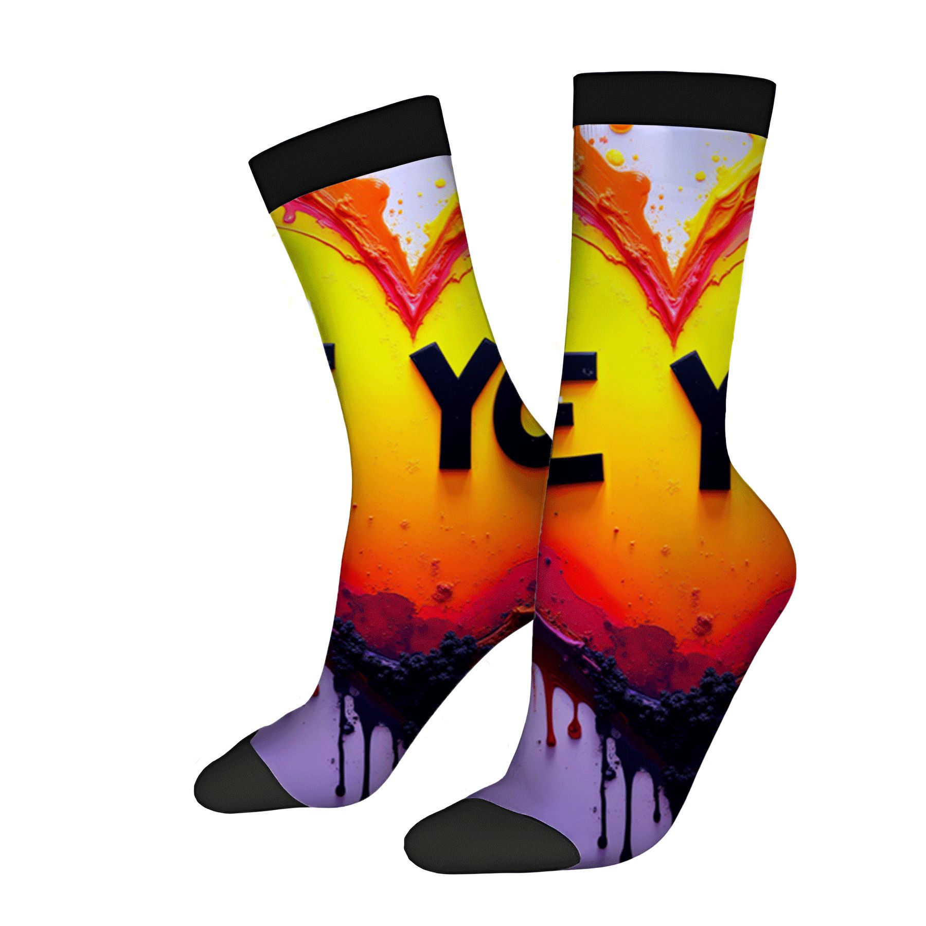 Vibrant Gradient Socks - 2 Pairs of Unisex Trendy Socks with Artistic ...
