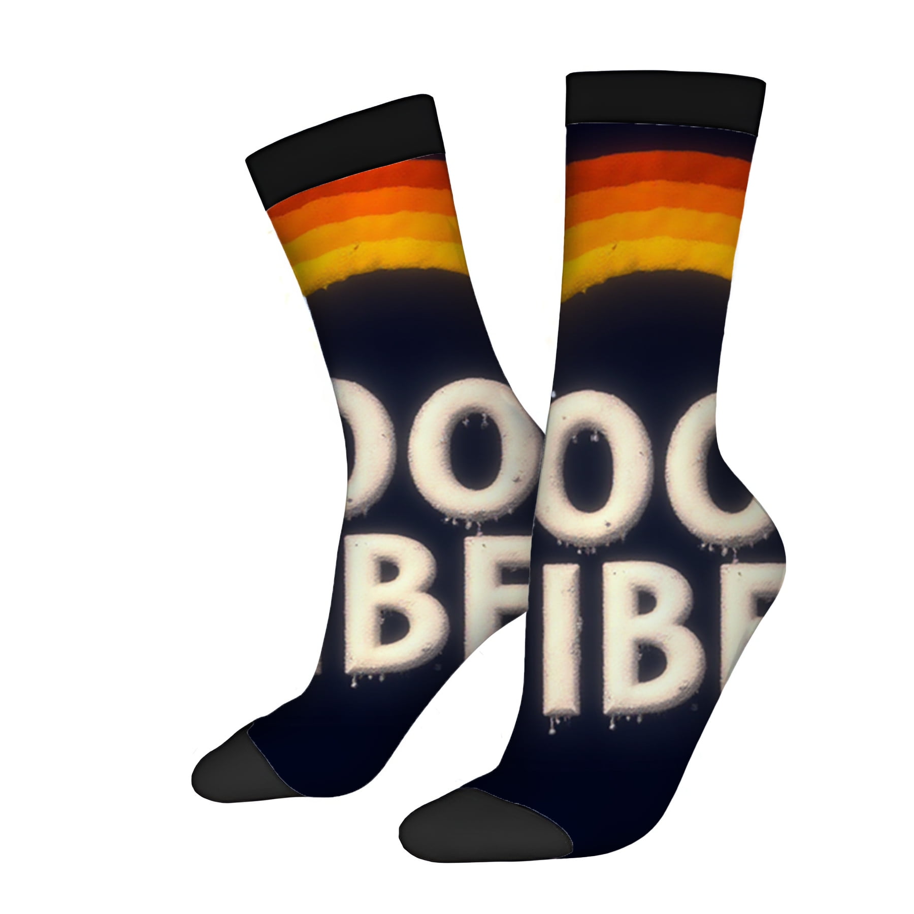 Vibrant Gradient Socks - 2 Pairs of Unisex Trendy Socks with Dripping ...