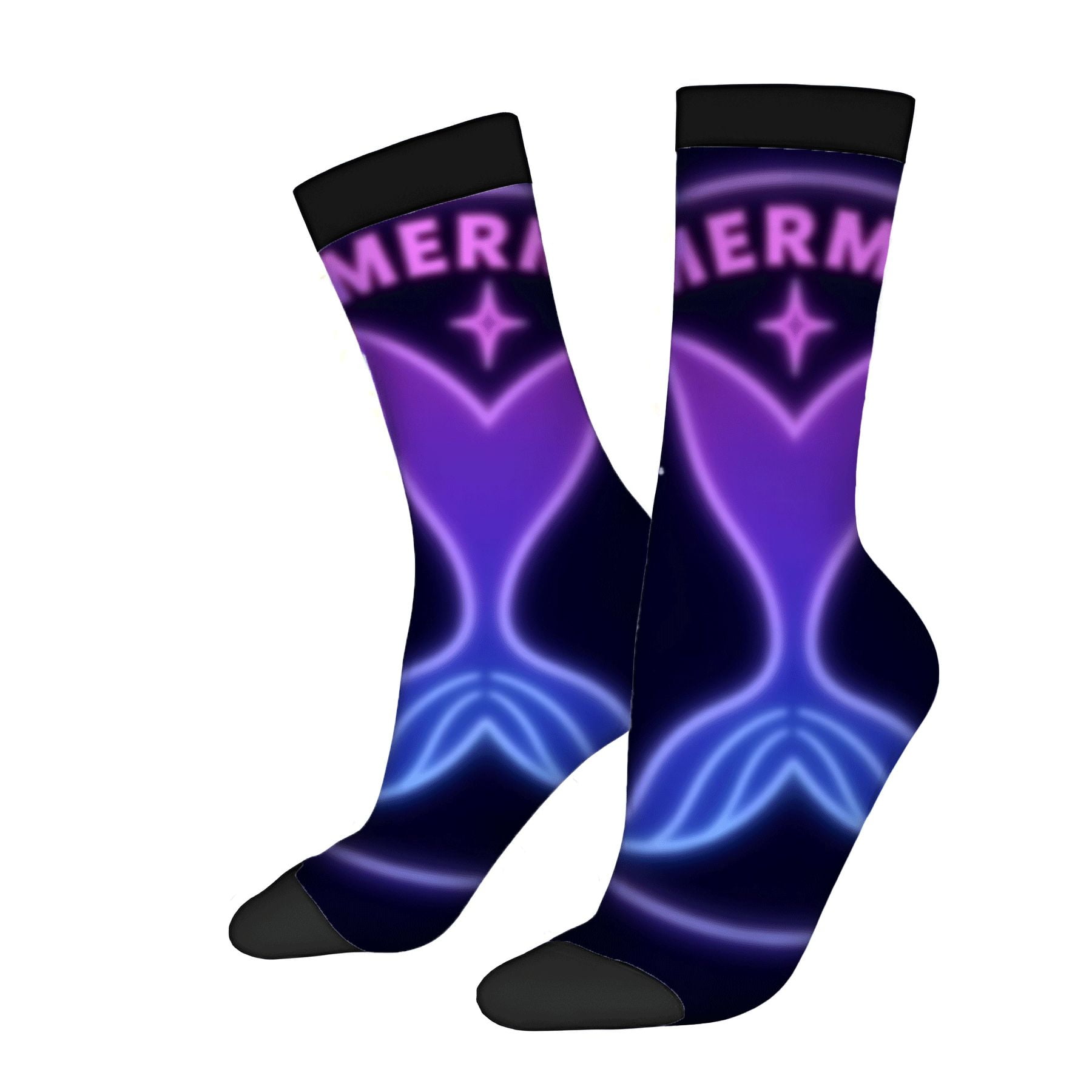 Vibrant Gradient Socks - 2 Pairs of Unisex Trendy Socks with Neon ...