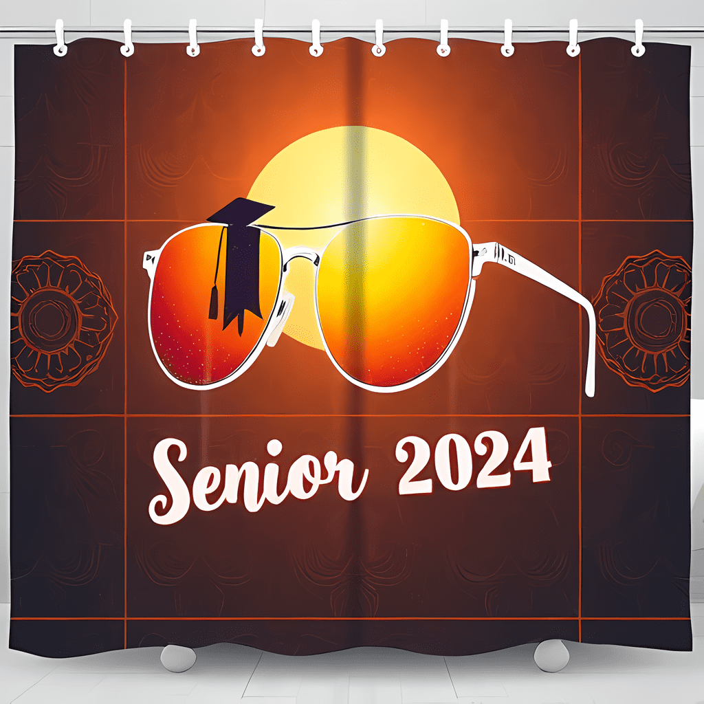Vibrant Graduation Shower Curtain for Class of 2024 - Stylish ...