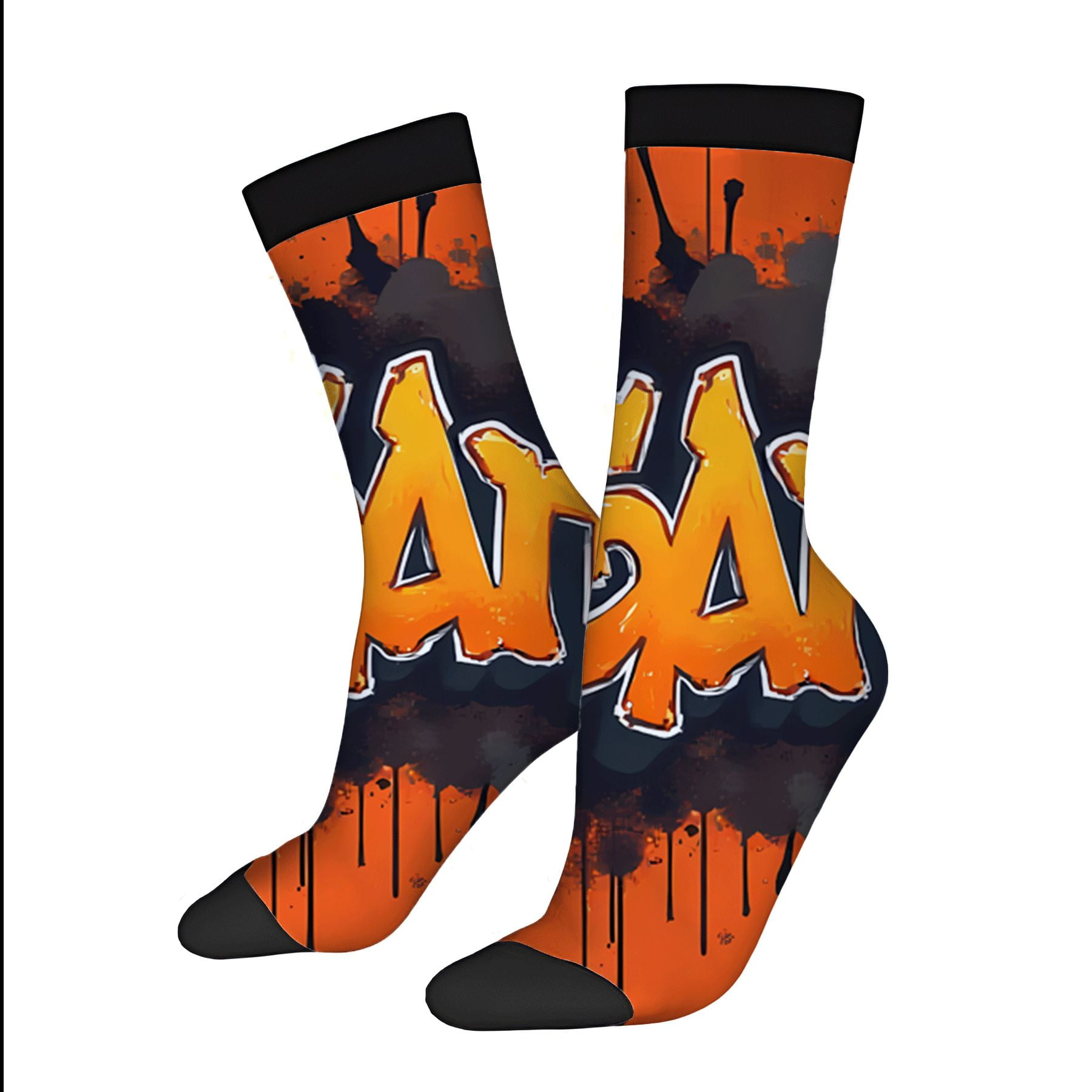 Vibrant Graffiti-style Socks 2 Pairs of Unisex Trendy Socks with Bold ...