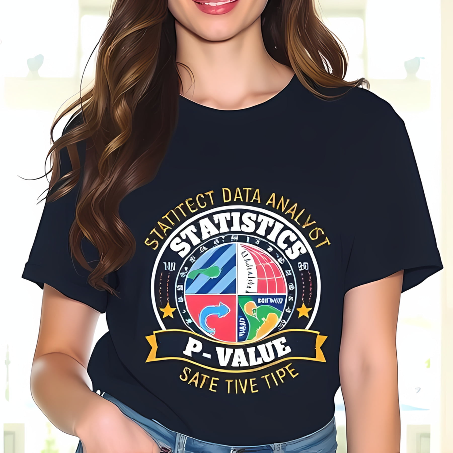 Vibrant Graphic Cotton Short Sleeve T-Shirt for Data Analysts ...