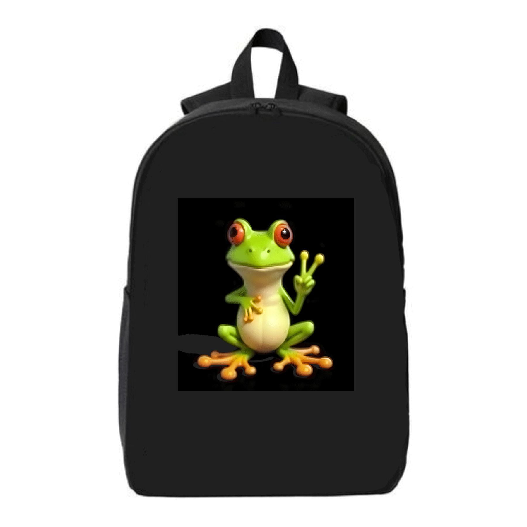 Vibrant Green Frog Design Laptop Backpack - Fits 15 " Laptop & iPad ...